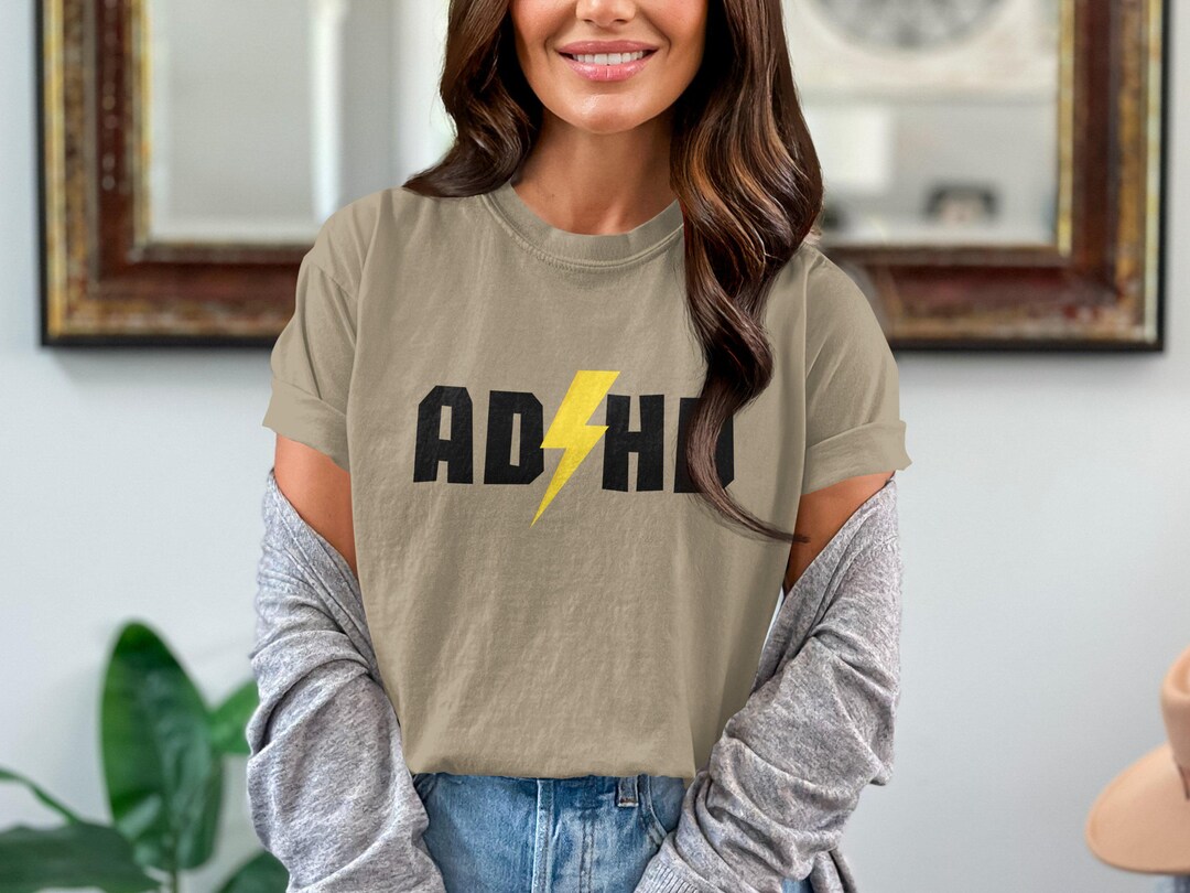 ADHD Lightning Bolt Graphic Sweatshirt, Unique Sweatshirt, Fun ADHD ...