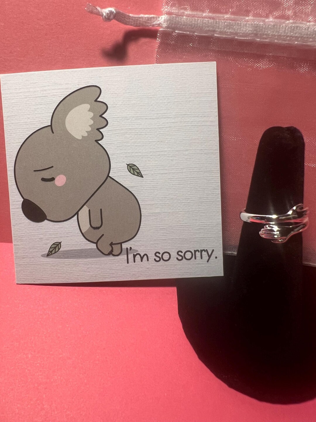 925 Silver Hug Ring With Message Card | Sentiment Gift for Loved Ones ...