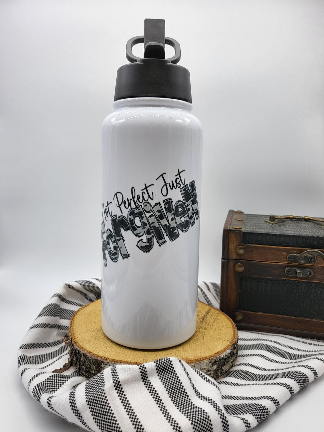 Christian Water Bottle, Not Perfect Just Forgiven, 32 Oz Water Bottle ...