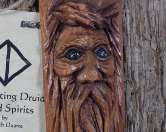Wood Spirit Carving / Good Luck Charm Hand Carved by the - Etsy