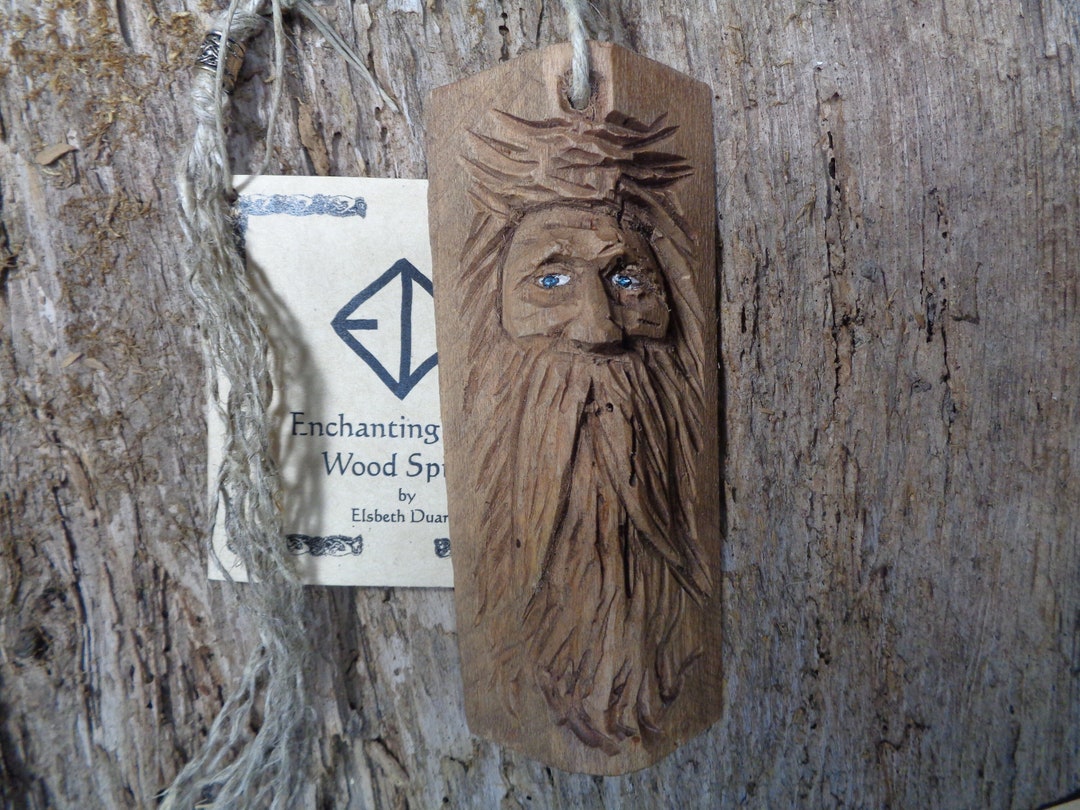 Wood Spirit Carving / Good Luck Charm - Hand Carved by the Enchanting ...