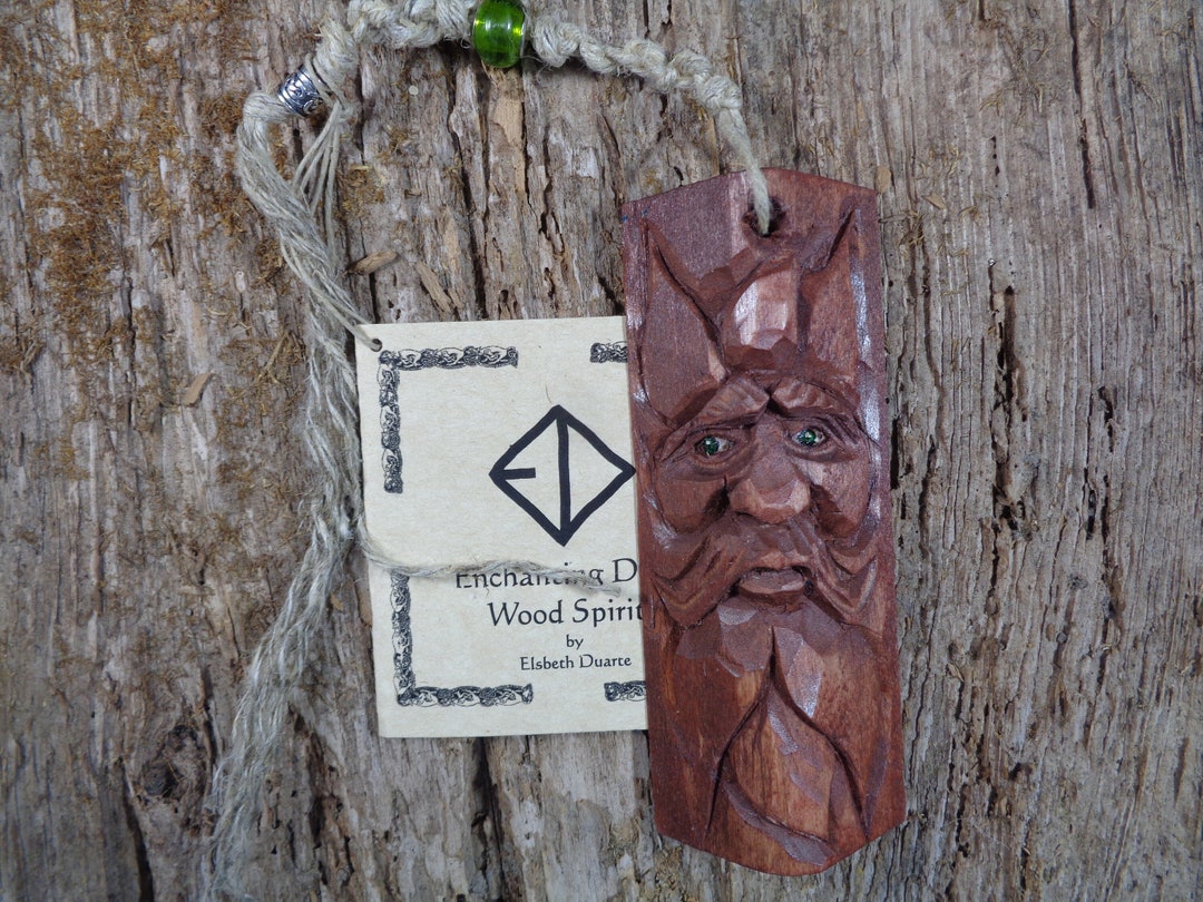 Wood Spirit Carving / Good Luck Charm - Hand Carved by the Enchanting ...
