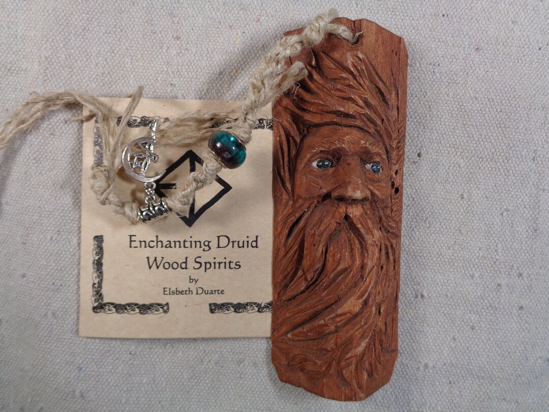 Wood Spirit Carving / Good Luck Charm Hand Carved by the Enchanting ...