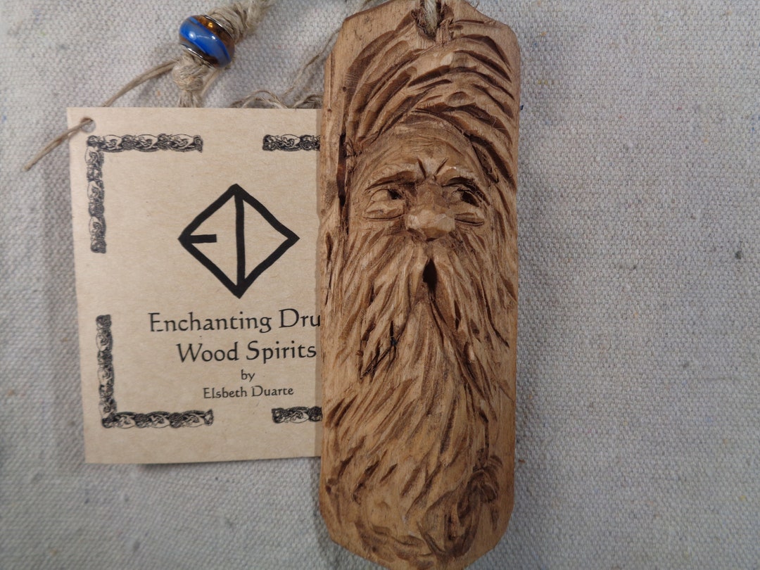 Wood Spirit Carving / Good Luck Charm - Hand Carved by the Enchanting ...