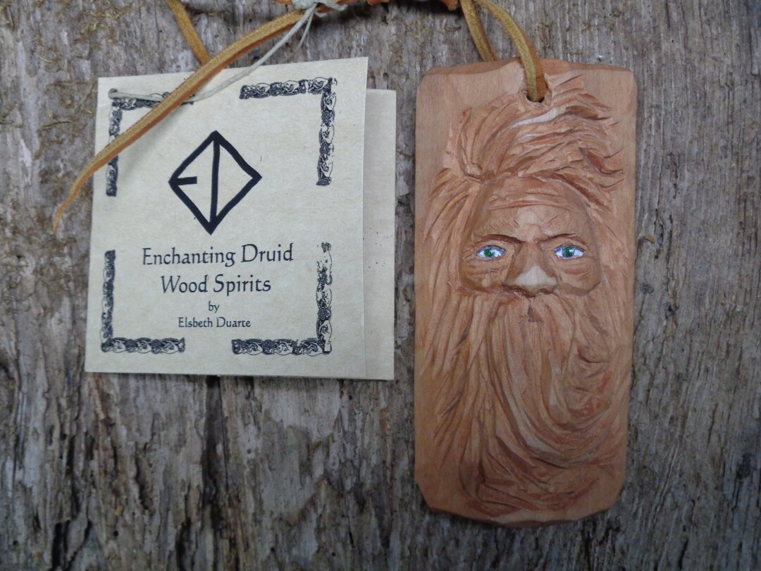Wood Spirit Carving / Good Luck Charm - Hand Carved by the Enchanting ...