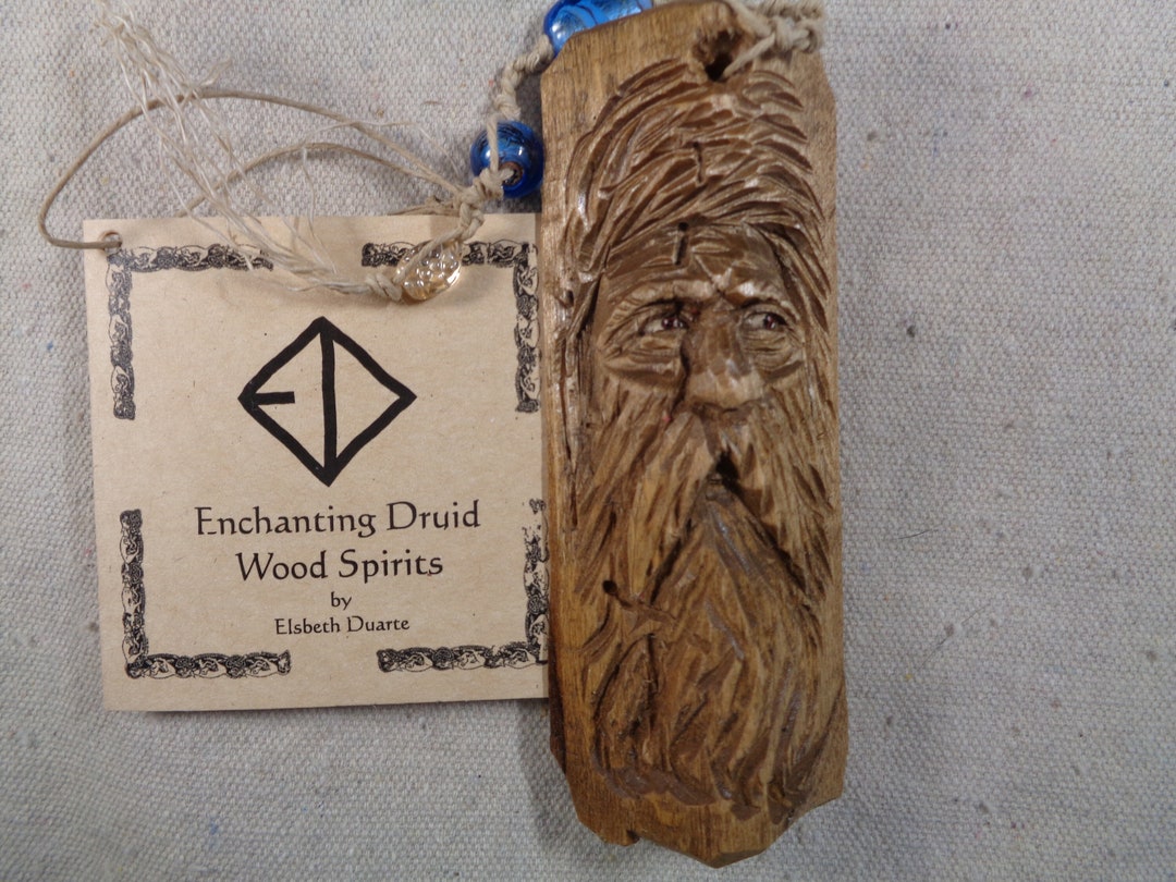 Wood Spirit Carving / Good Luck Charm - Hand Carved by the Enchanting ...