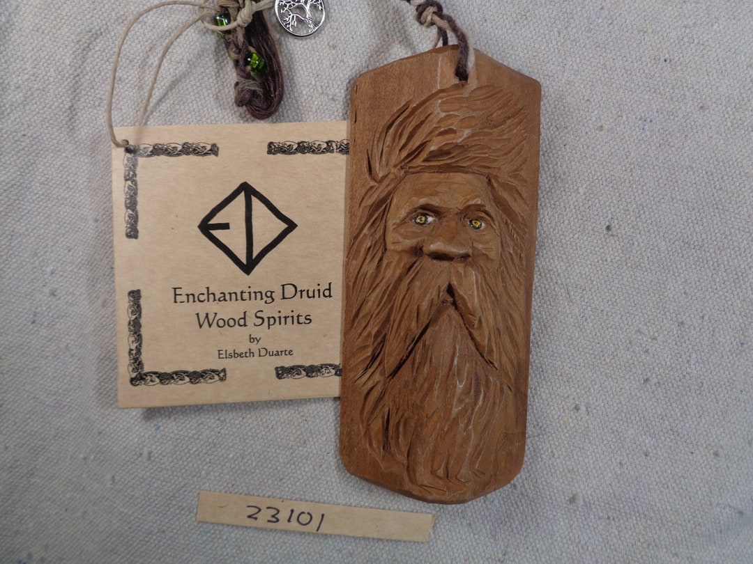Wood Spirit Carving / Good Luck Charm - Hand Carved by the Enchanting ...