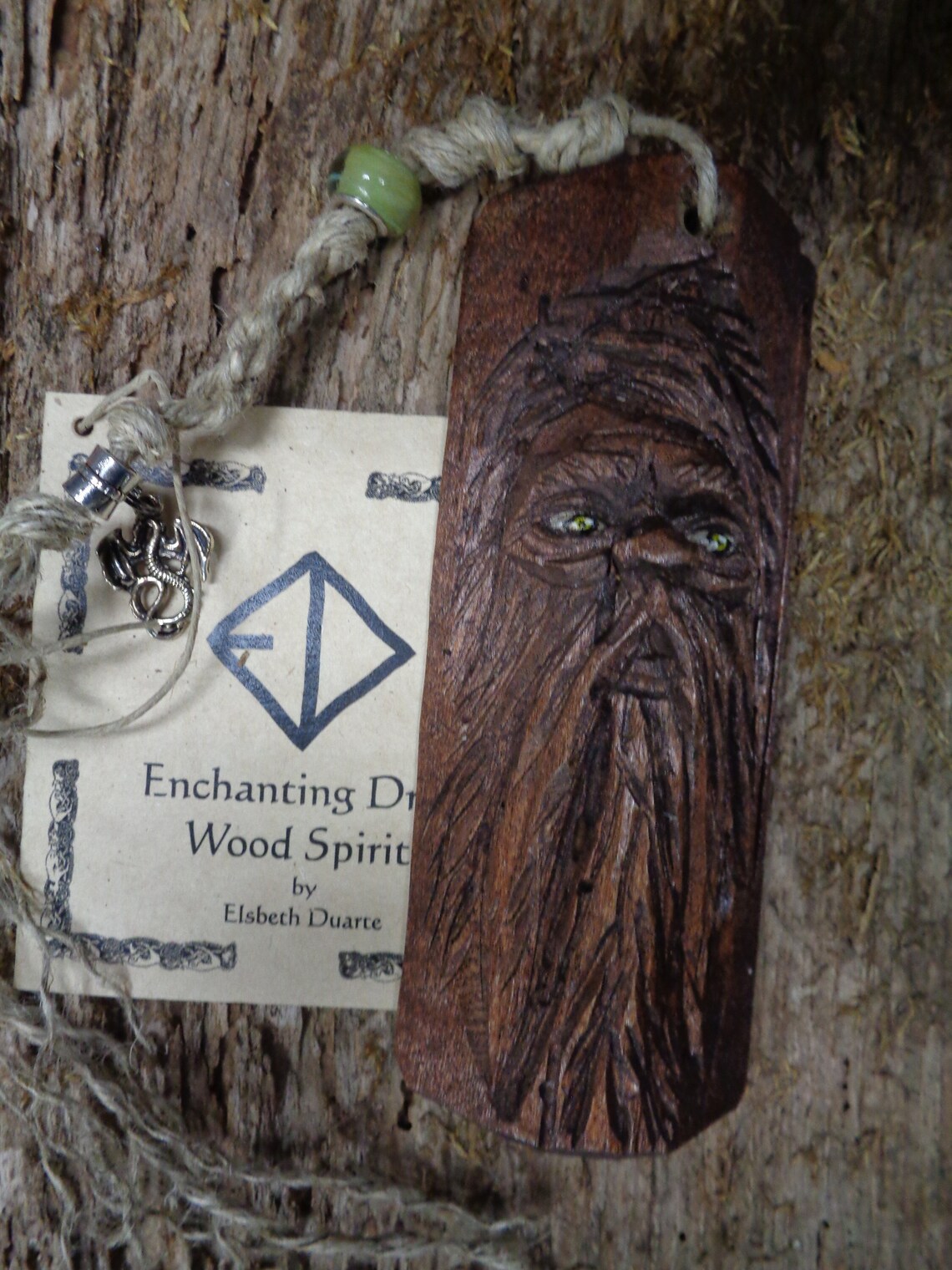 Wood Spirit Carving / Good Luck Charm Hand Carved by the Enchanting ...
