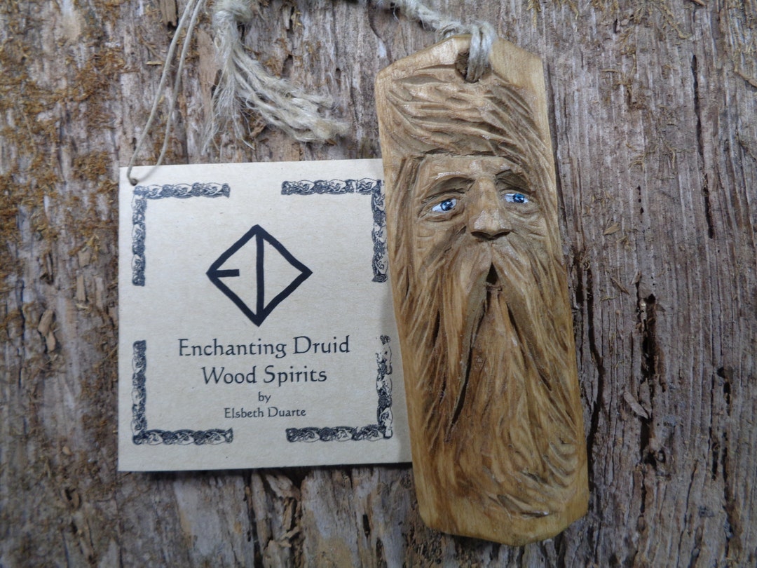 Wood Spirit Carving / Good Luck Charm - Hand Carved by the Enchanting ...
