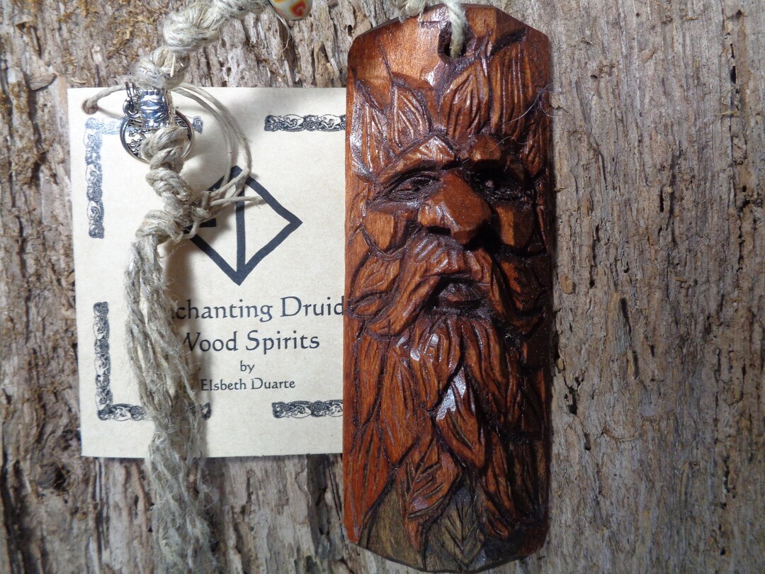 Wood Spirit Carving / Good Luck Charm - Hand Carved by the Enchanting ...