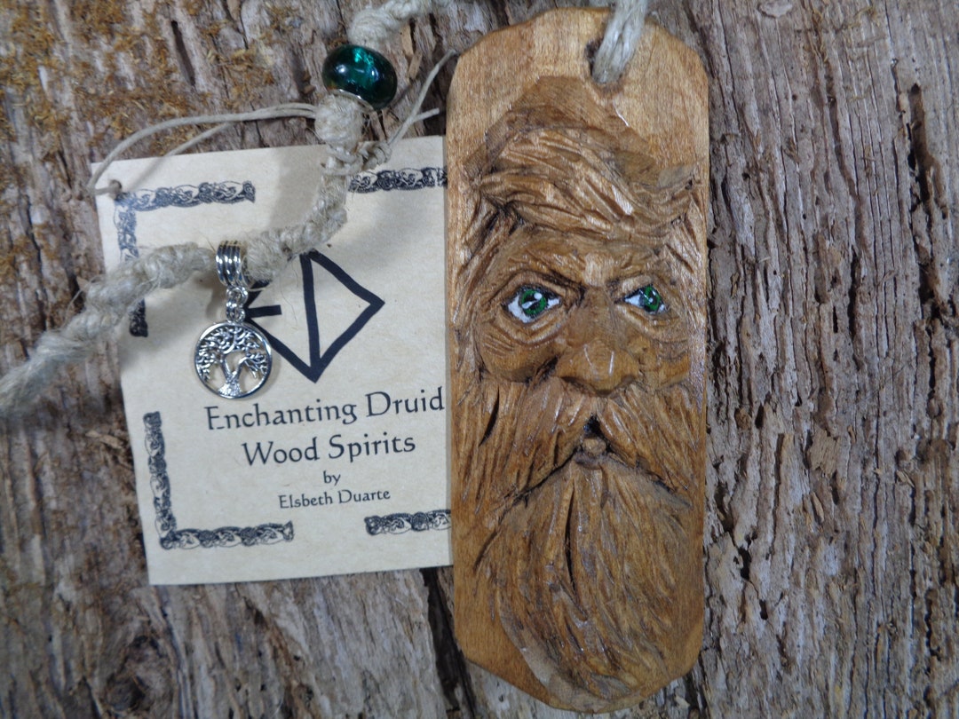 Wood Spirit Carving / Good Luck Charm - Hand Carved by the Enchanting ...