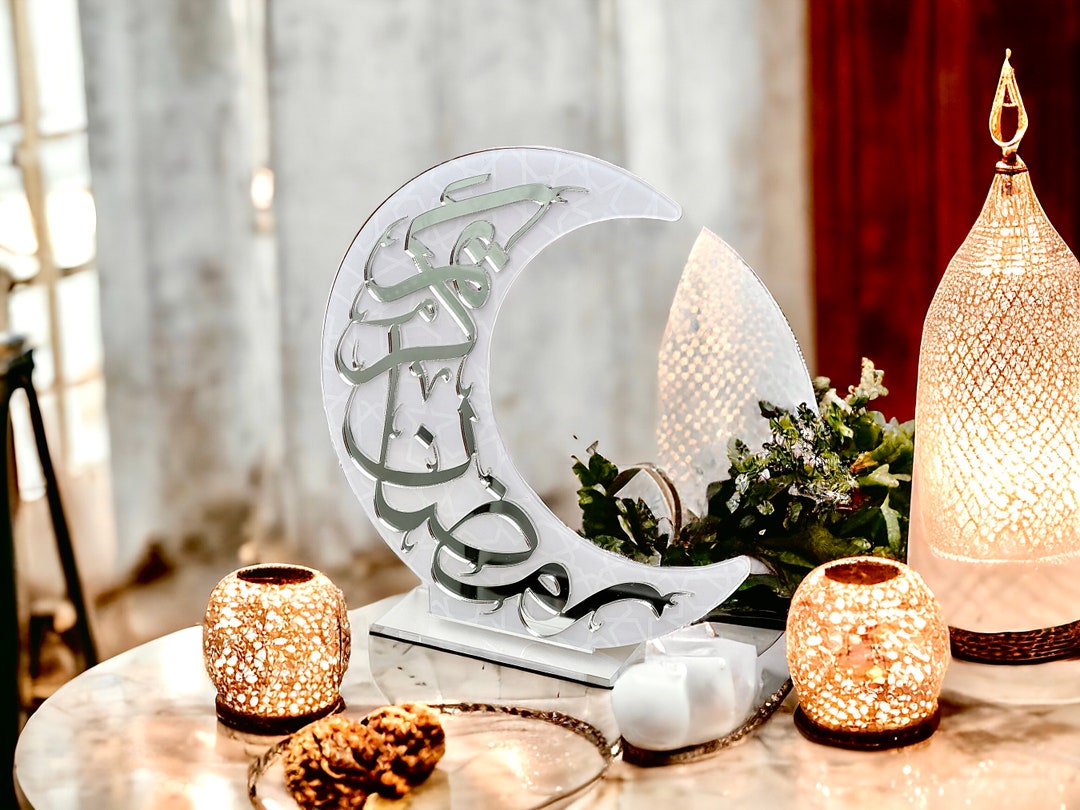 Ramadan Decor Acrylic Signs With Stand - Crescent Moon, Mosque, Ramadan ...