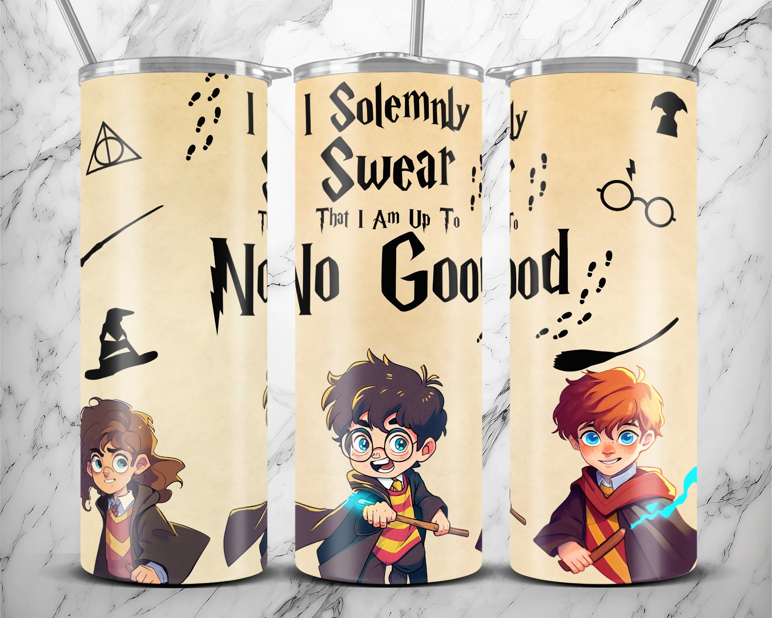 I Solemnly Swear I Am up to No Good Wizard Tumbler Wrap Wizard Straight ...