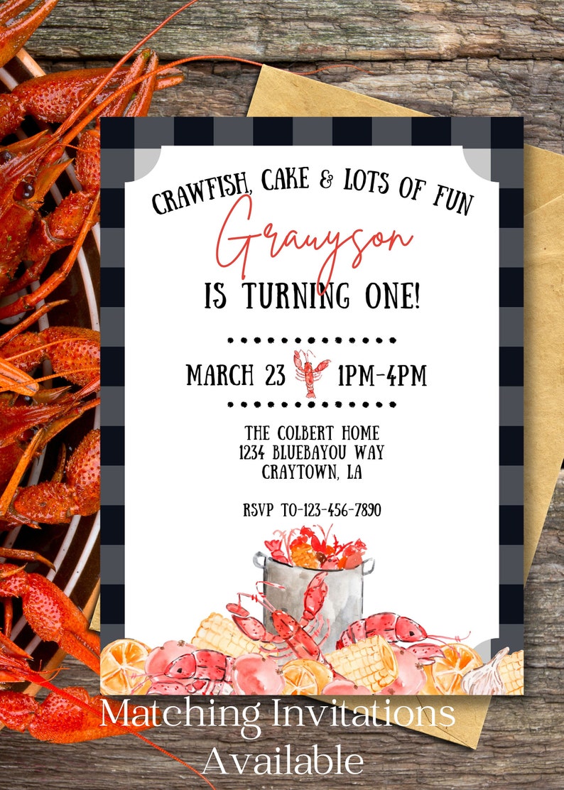 Crawfish Boil Favor Tags, Crawfish Party Favor Tags, First Birthday ...