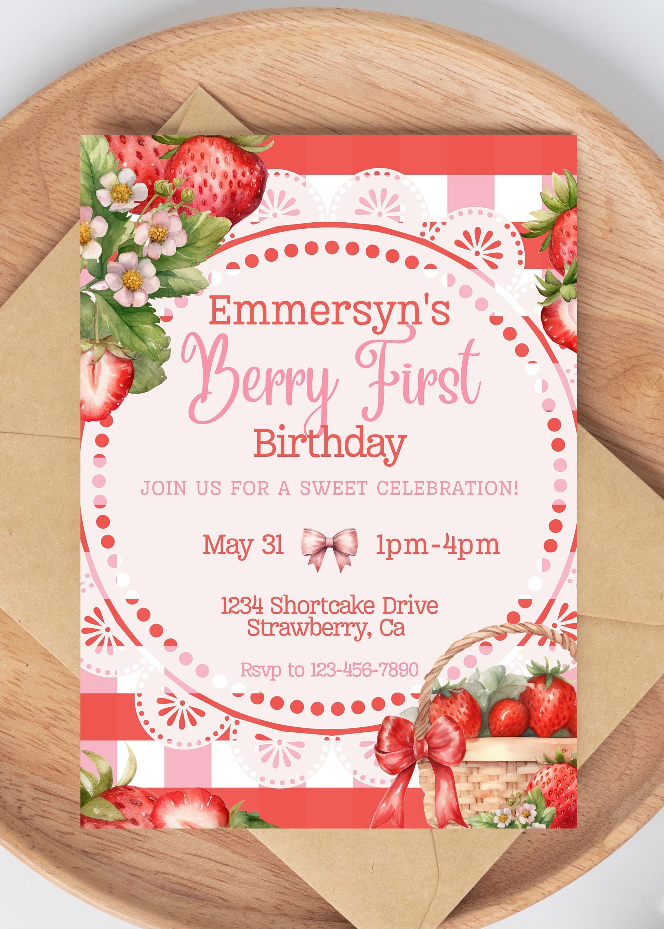 Berry First Birthday Invitation, Berry Sweet First Birthday Invite ...