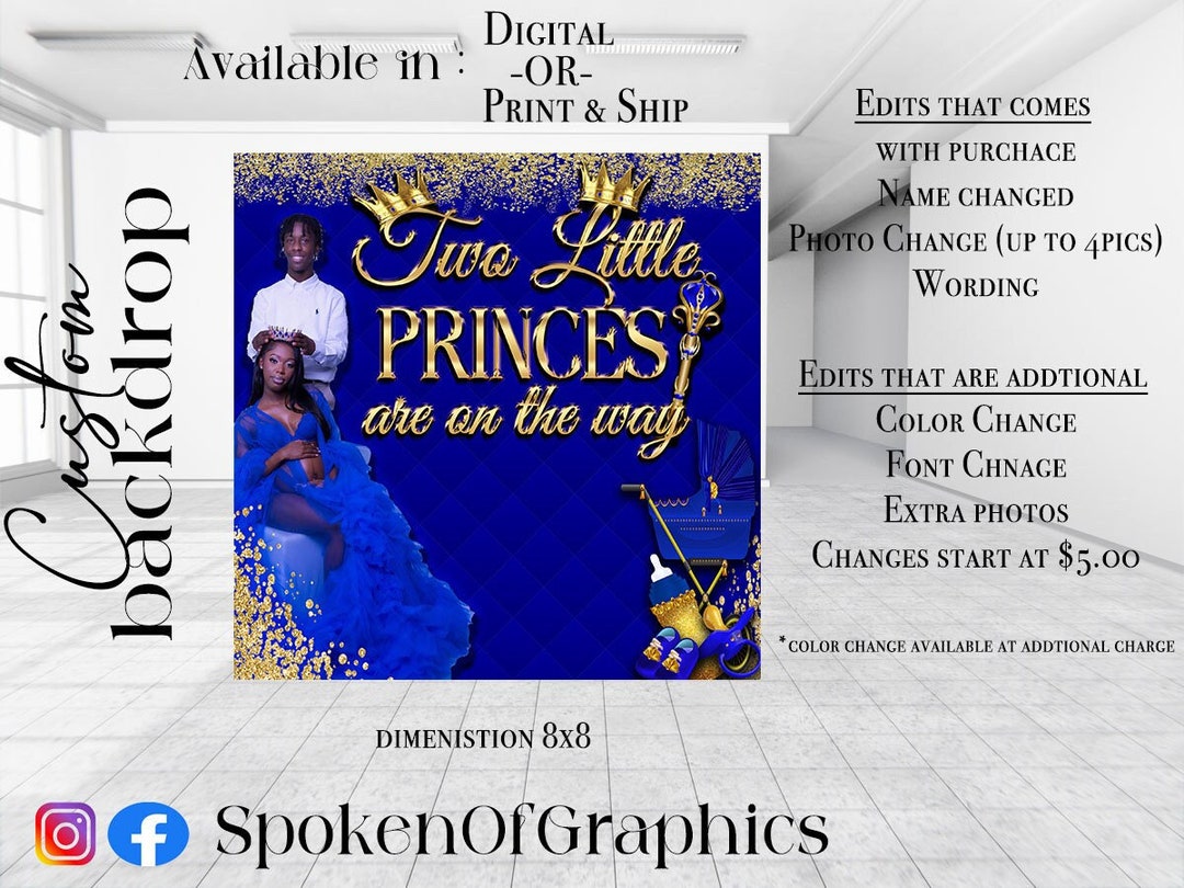 Royal Prince Backdrop, Prince Baby Shower, Royal Blue Backdrop, Royal ...