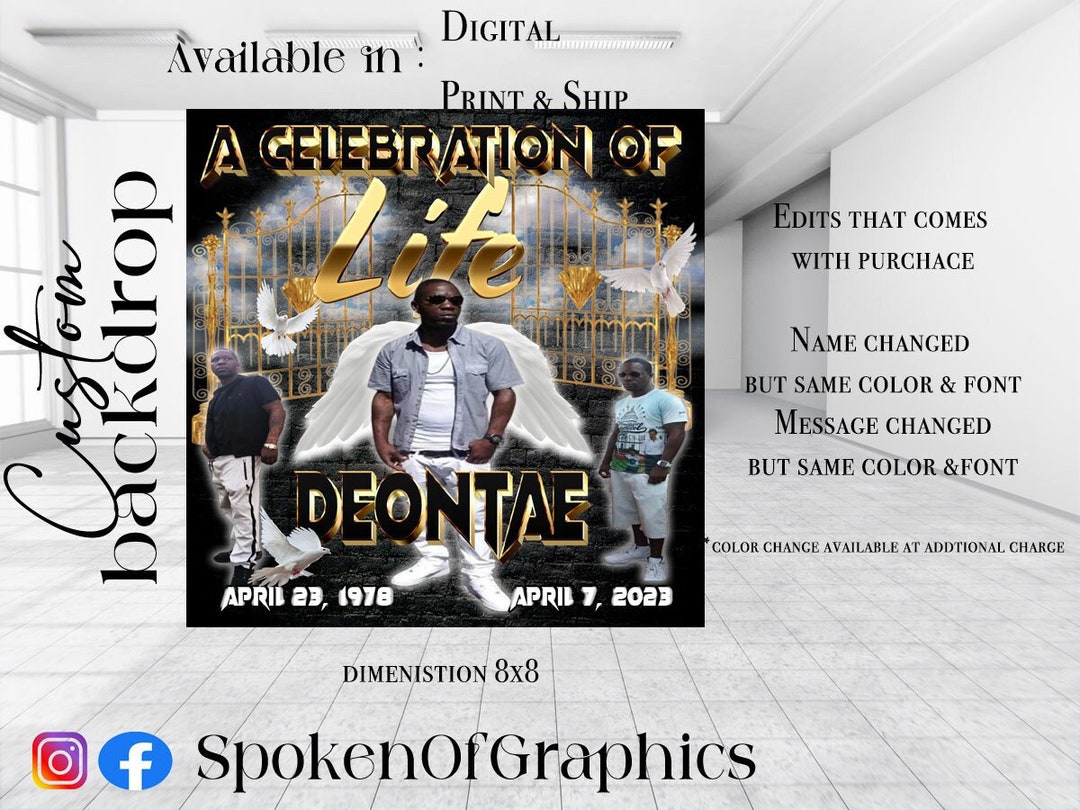 Repass Backdrop, Memorial Backdrop, Funeral Banner Background, Memorial ...