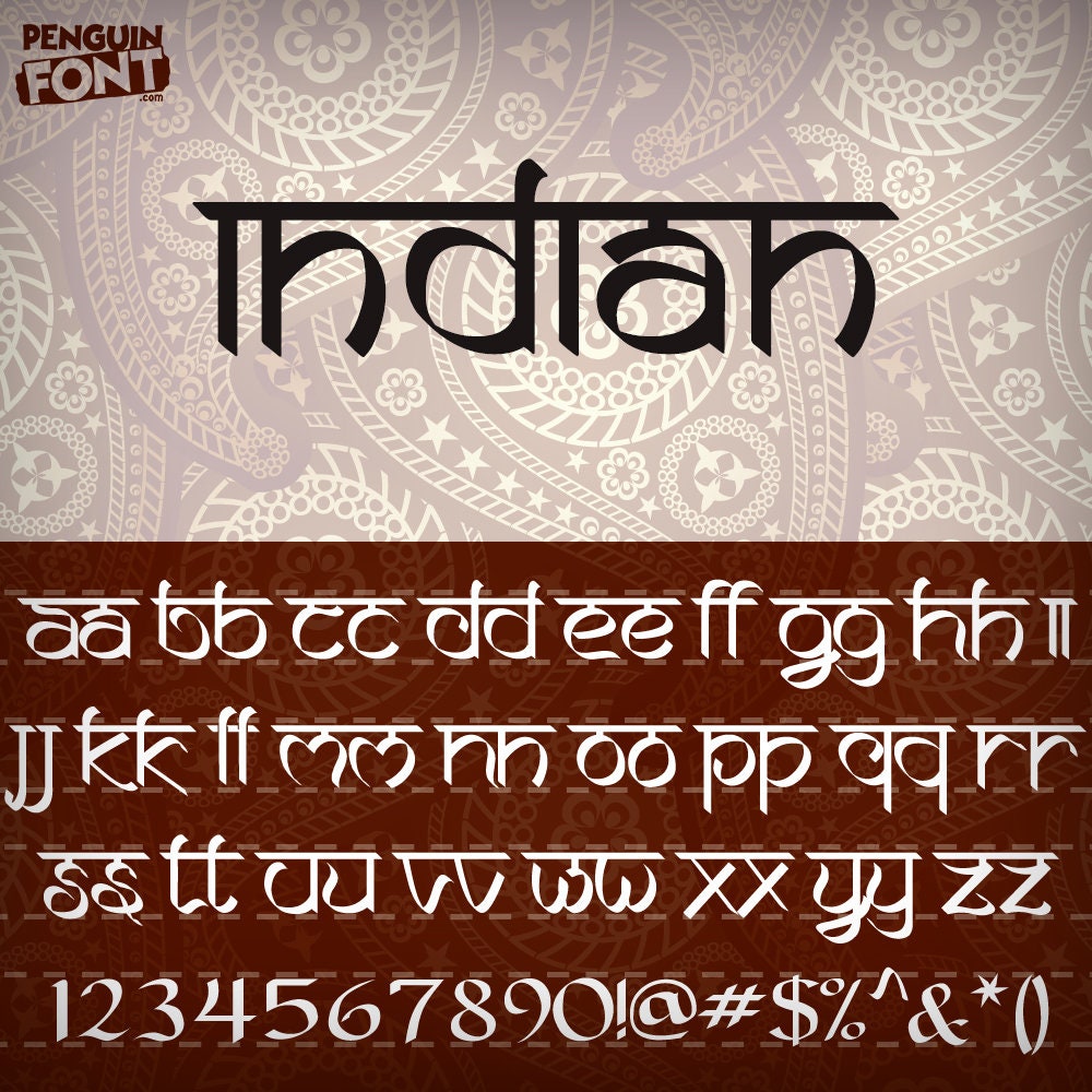 Penguin Indian Font - Etsy
