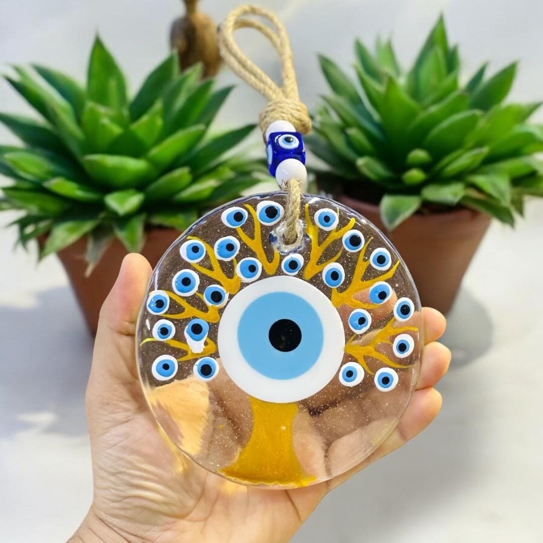 Hand Painted Evil Eye Tree of Life Wall Hanging, Turkish Decor - Etsy