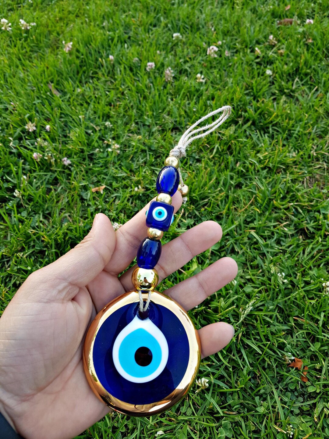 Golden Evil Eye Wall Hanging: Turkish Home Protection Charm - Etsy