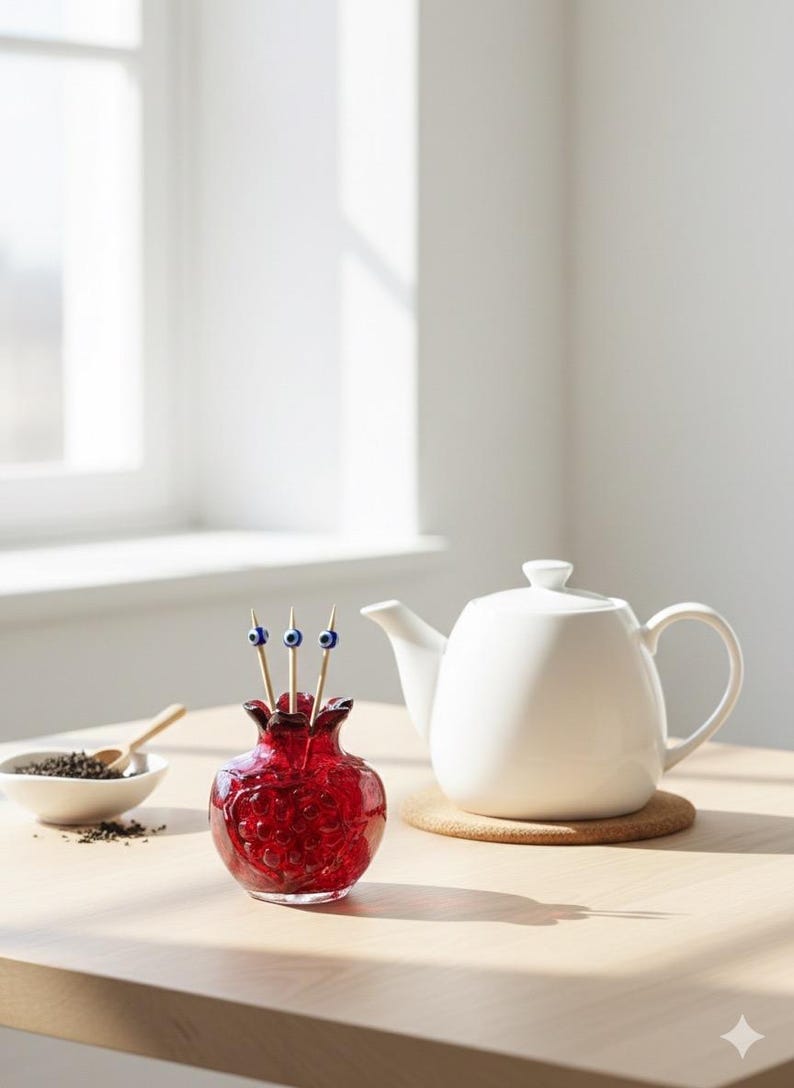 Red Pomegranate Decor • Evil Eye Toothpick Holder, Turkish Gift - Etsy