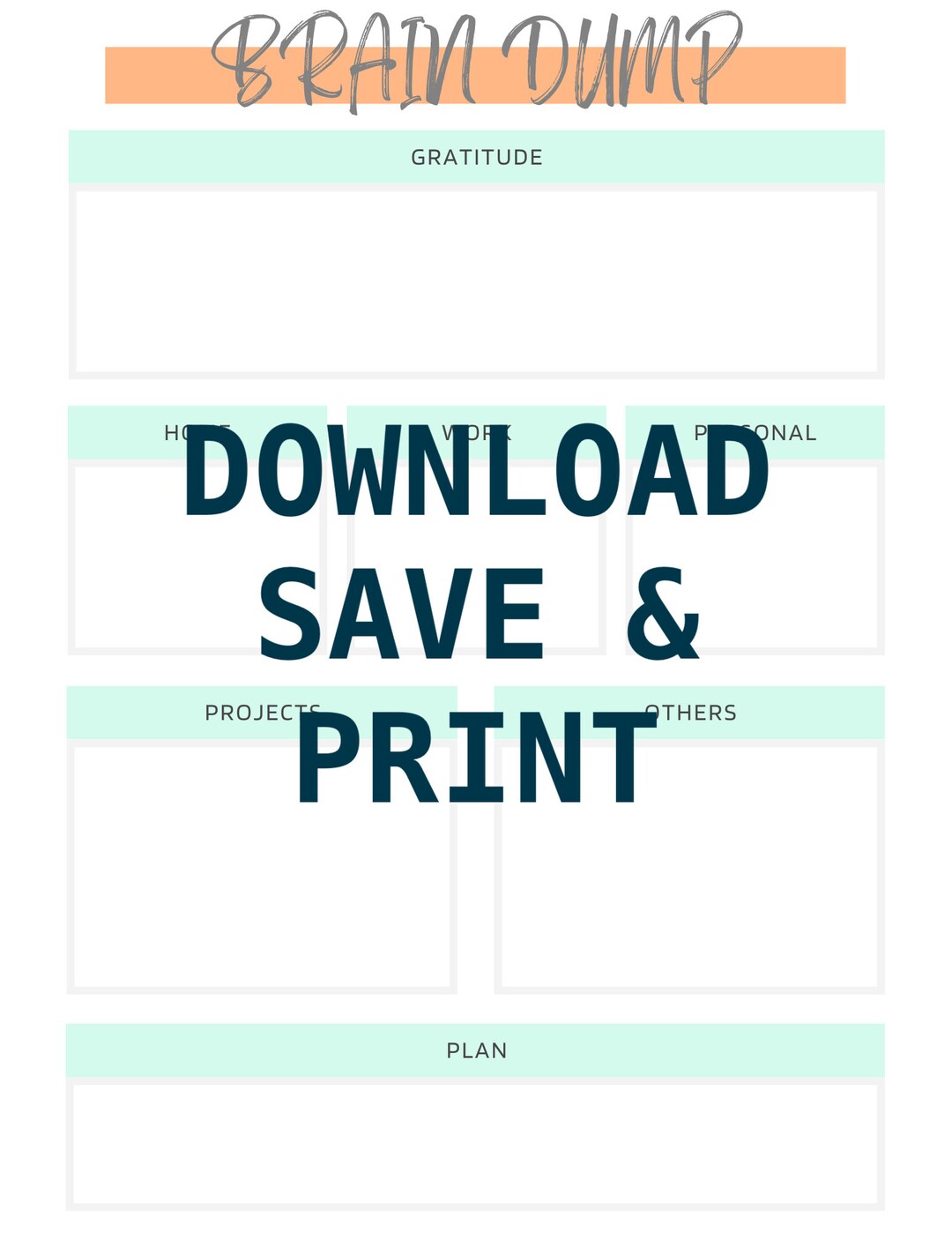 Daily Brain Dump Template - Etsy