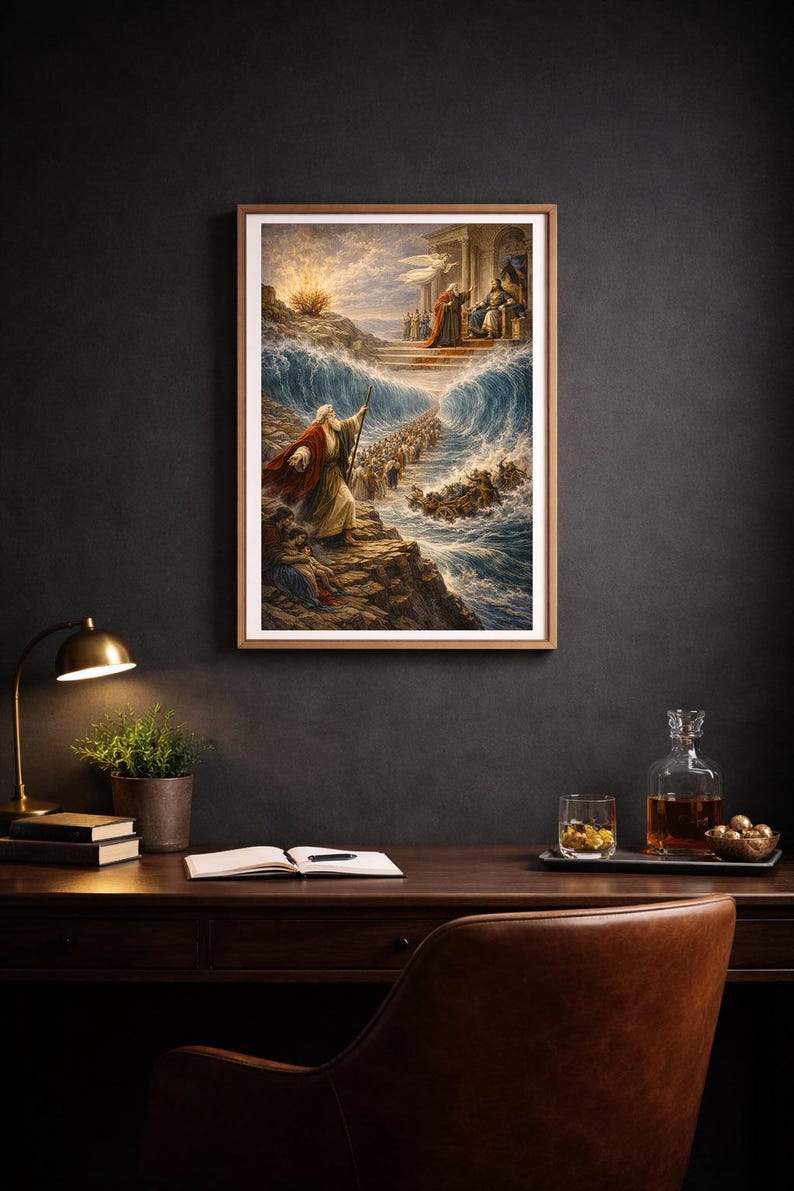 The Exodus — Moses Parts the Red Sea | Neoclassical Biblical Wall Art ...