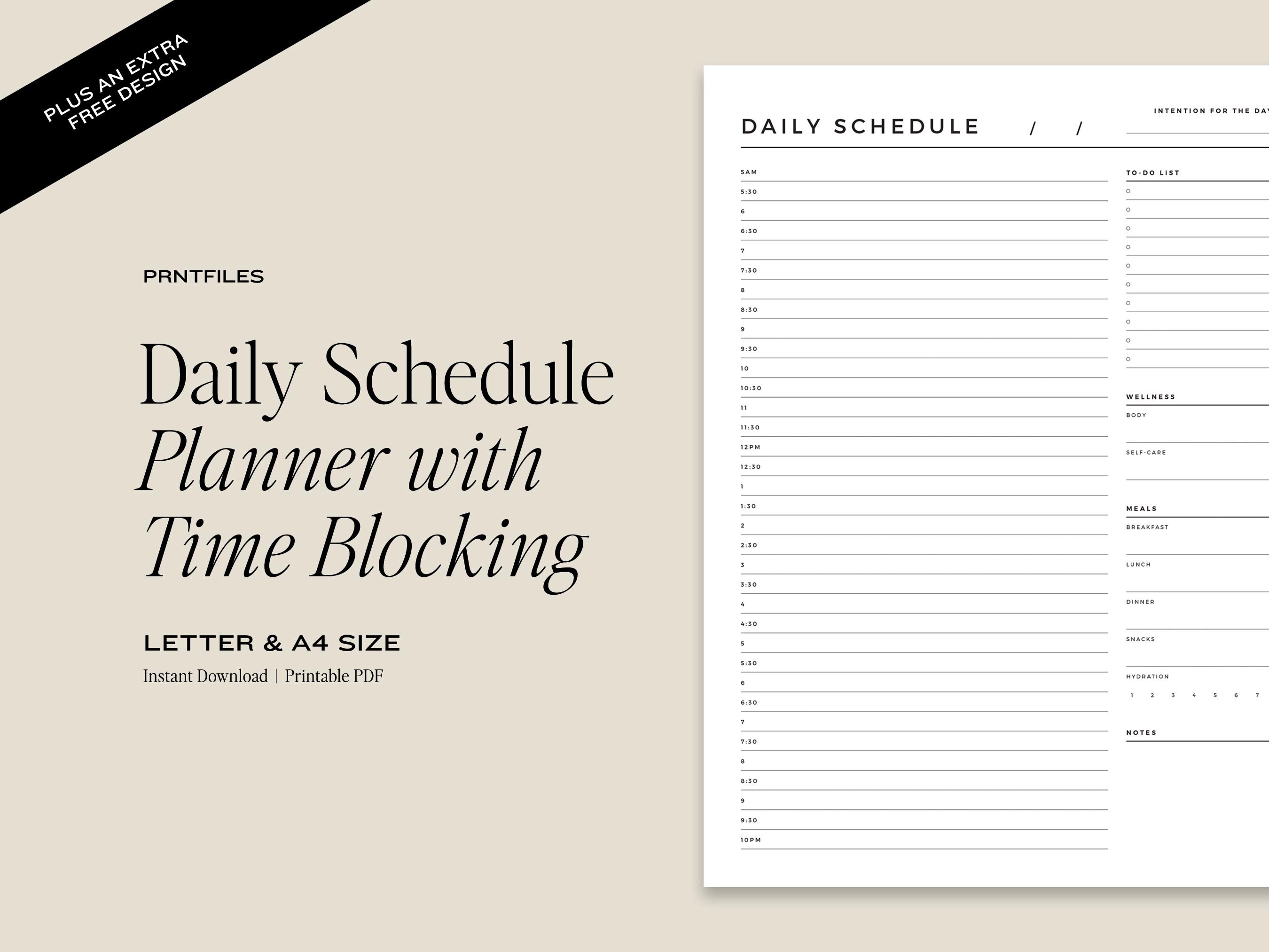 Daily Schedule Planner, Daily Overview, Productivity Planner, to Do ...
