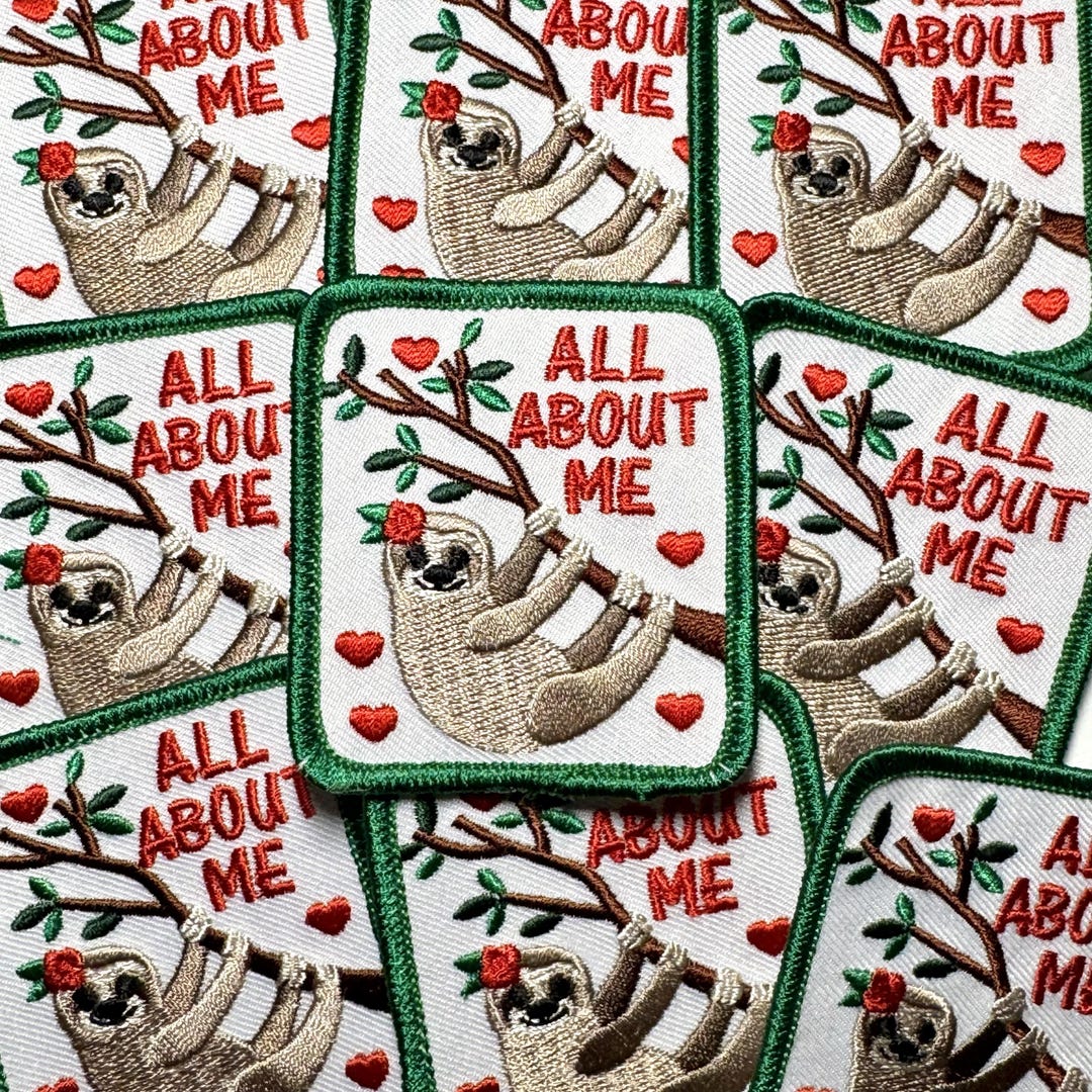 All About Me Sloth Embroidered Patches - Etsy