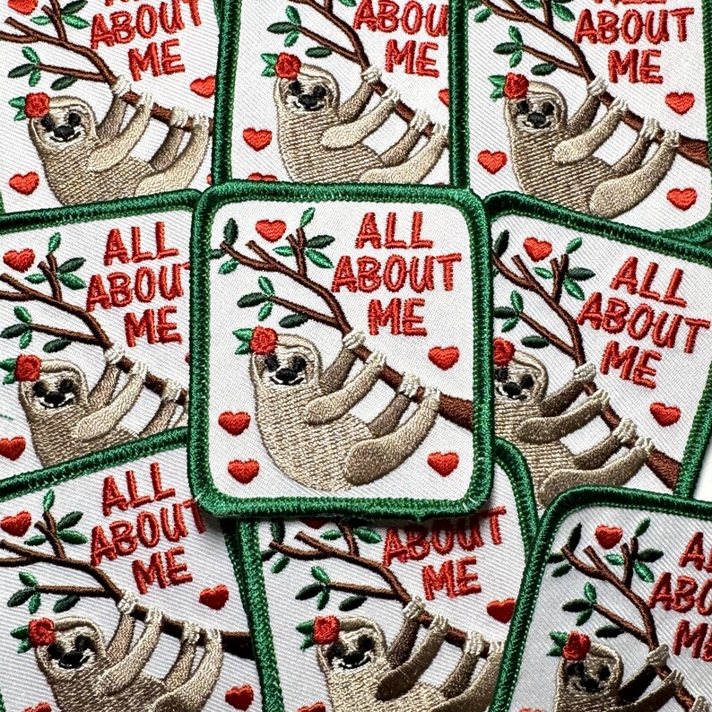 All About Me Sloth Embroidered Patches - Etsy