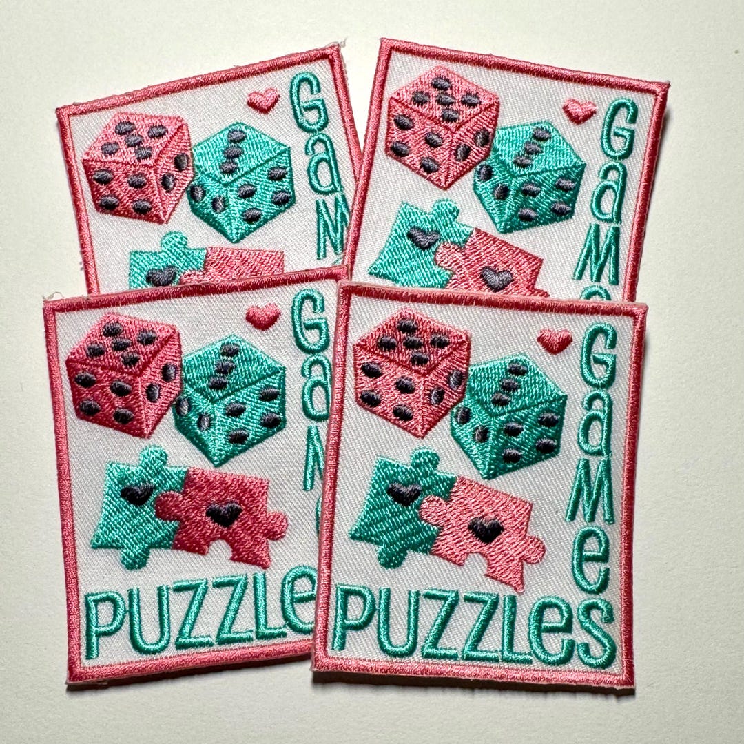 Puzzles & Games Embroidered Patches - Etsy