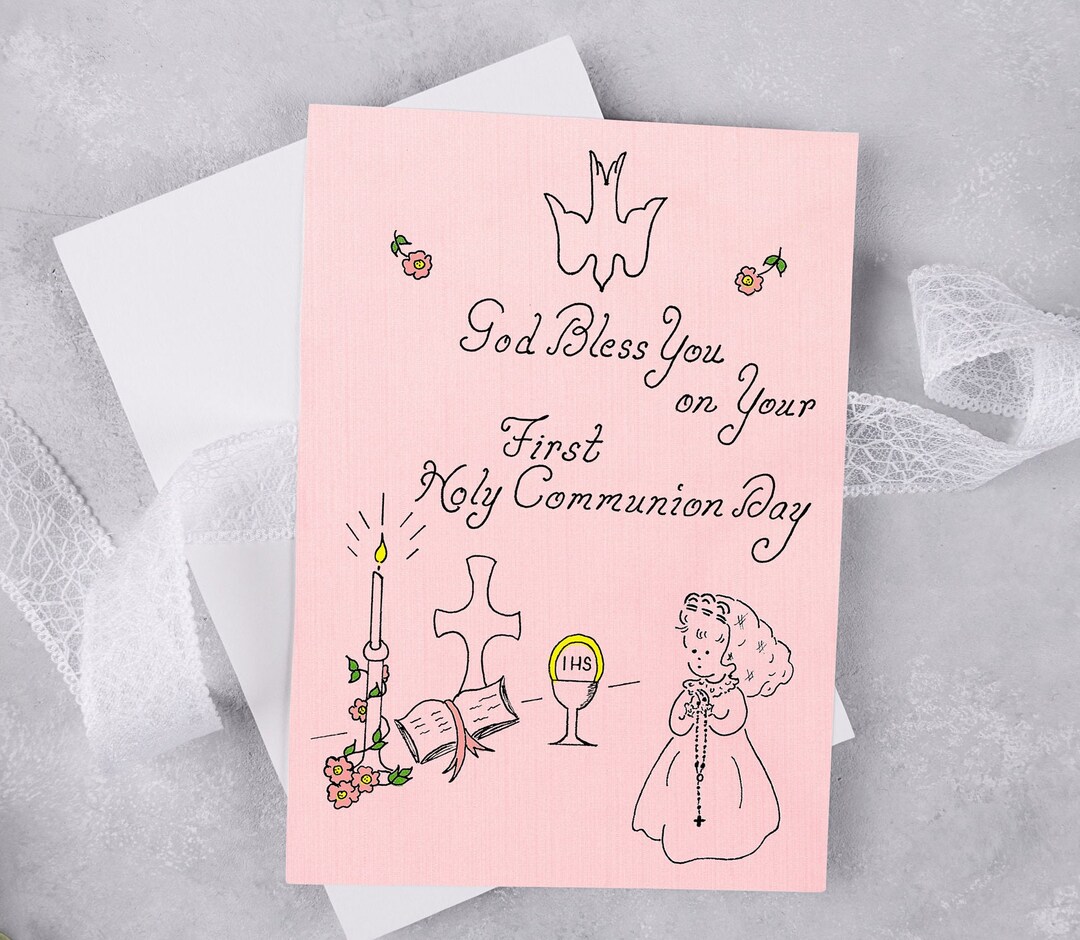 On Your First Holy Communion, Girl Vintage, Hand Scripted, Ready to ...