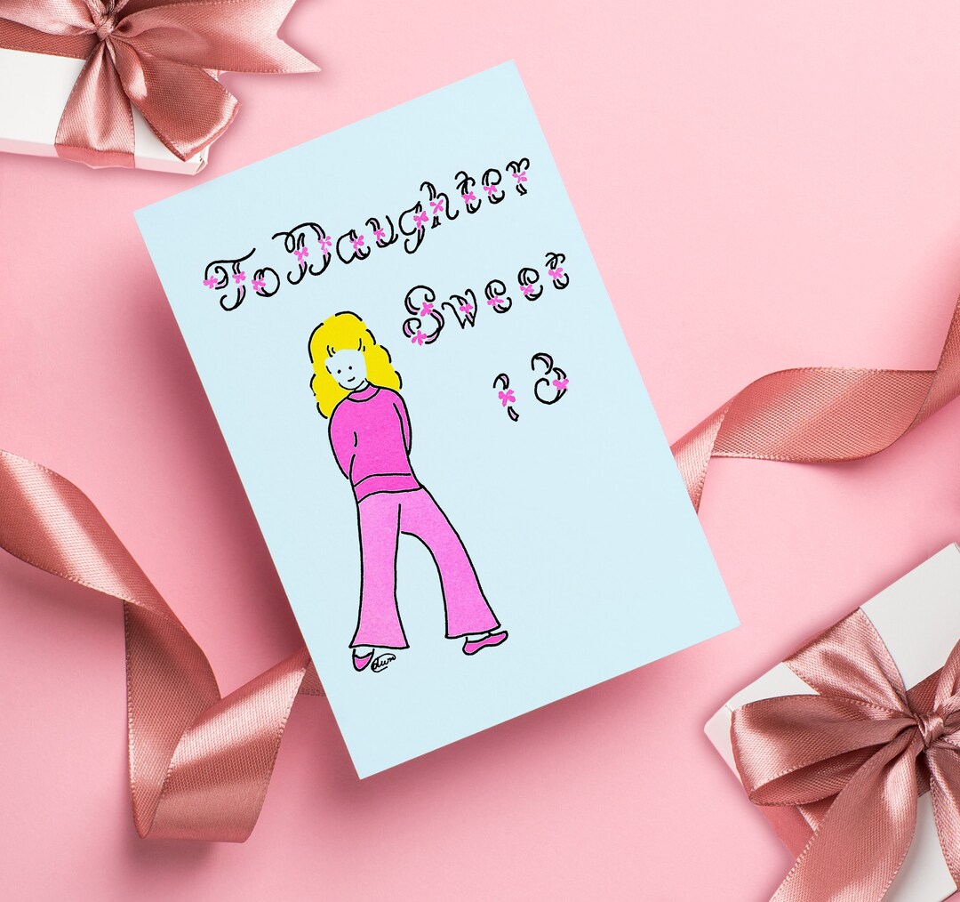 To Daughter Sweet 13, Teenage Daughter 13 Card, Sweetheart 13 Card ...