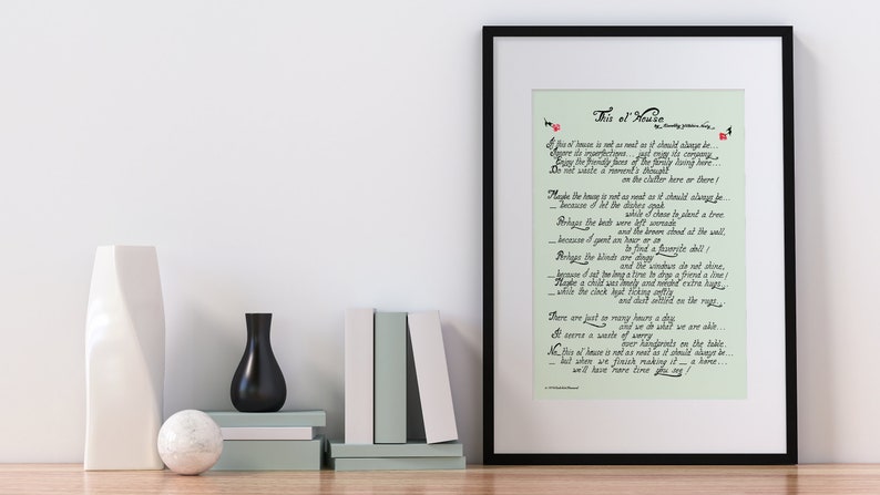 Printable This Ol House Poem, Gift, Home, House is Not as Neat, Clutter ...