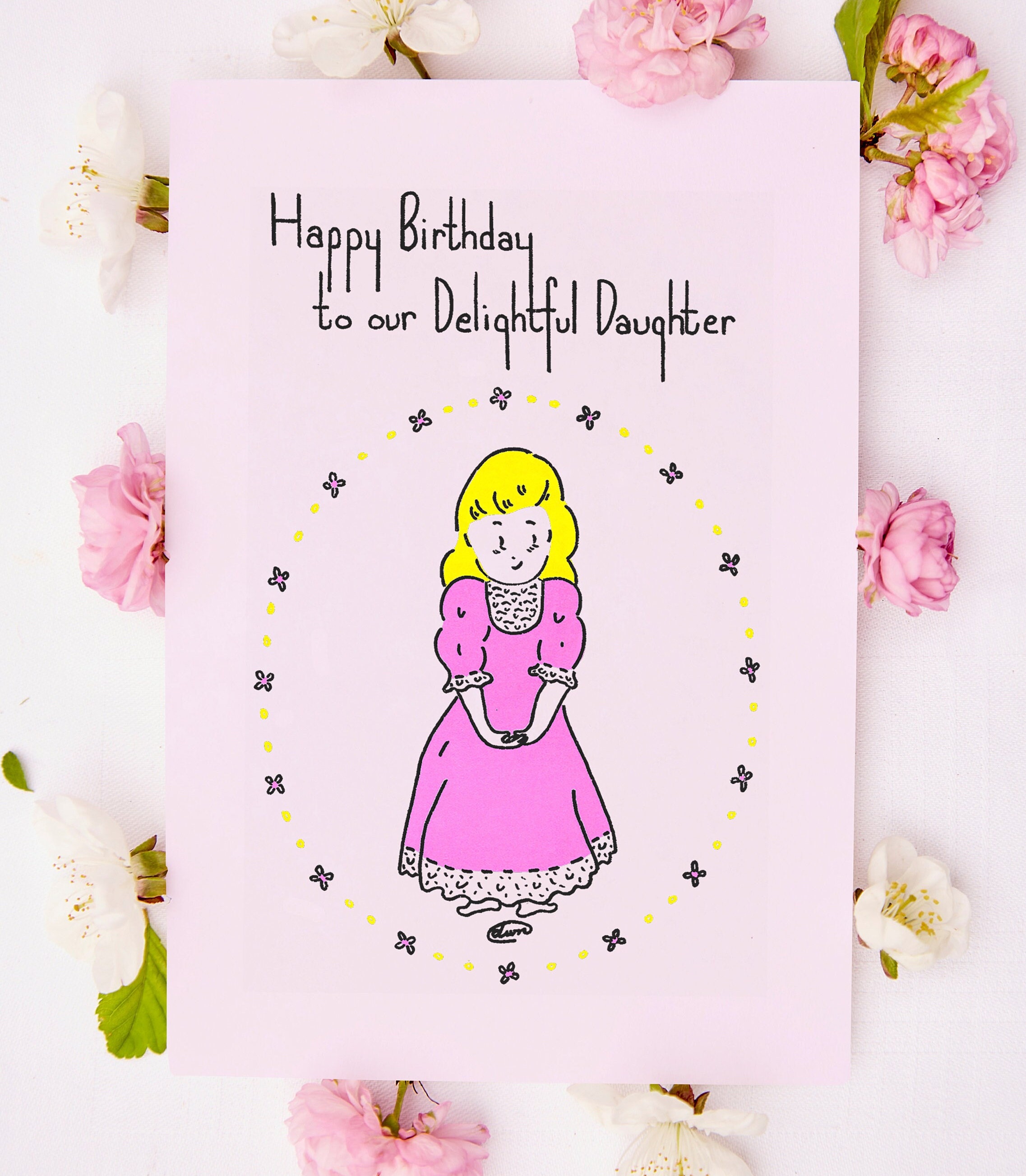 Happy Birthday to Our Delightful Daughter, Charming Daughter, Hand ...