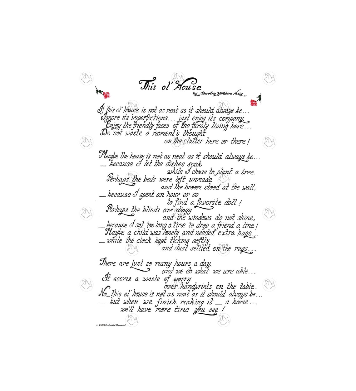 Printable This Ol House Poem, Gift, Home, House is Not as Neat, Clutter ...