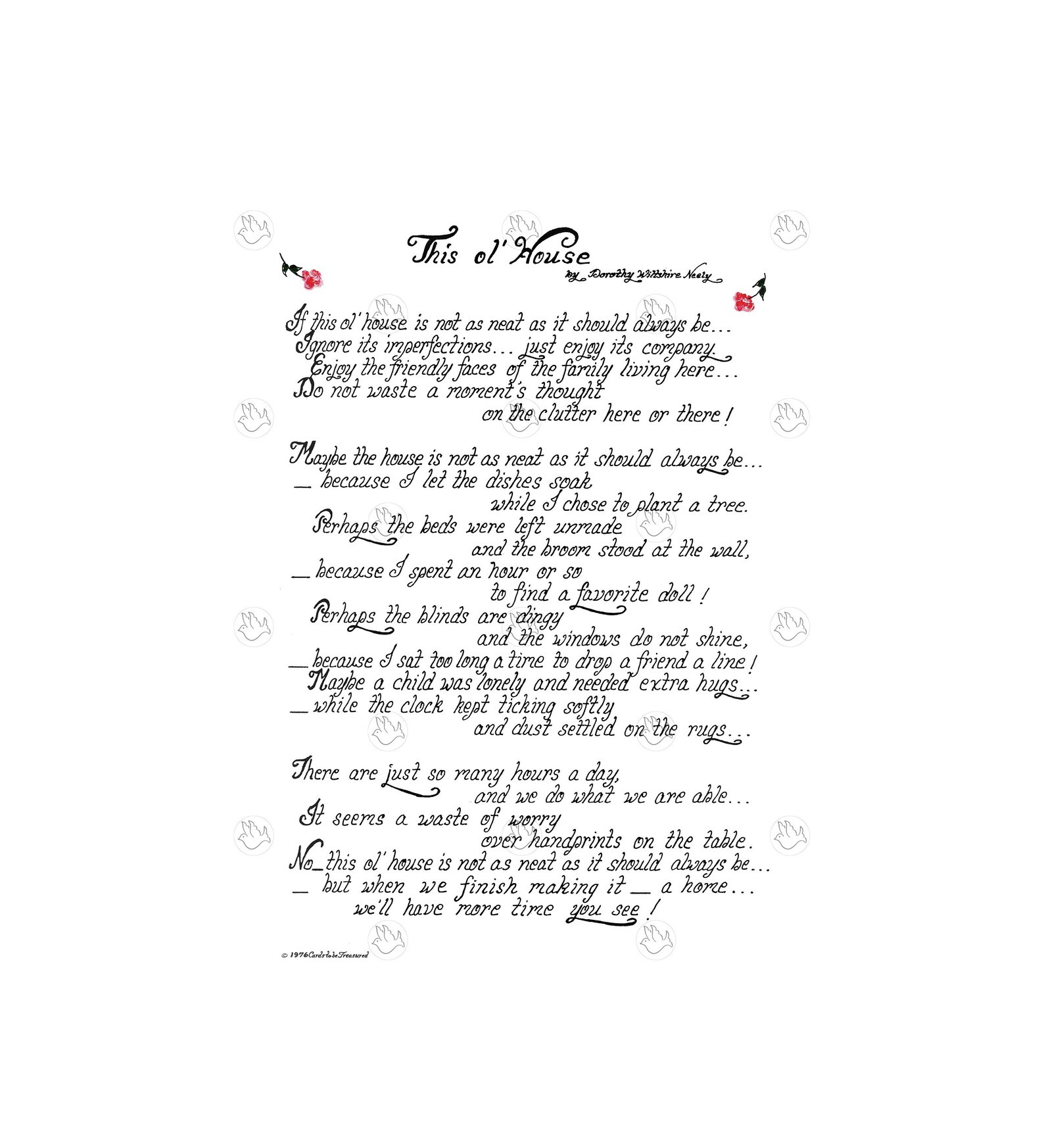 Printable This Ol House Poem, Gift, Home, House is Not as Neat, Clutter ...