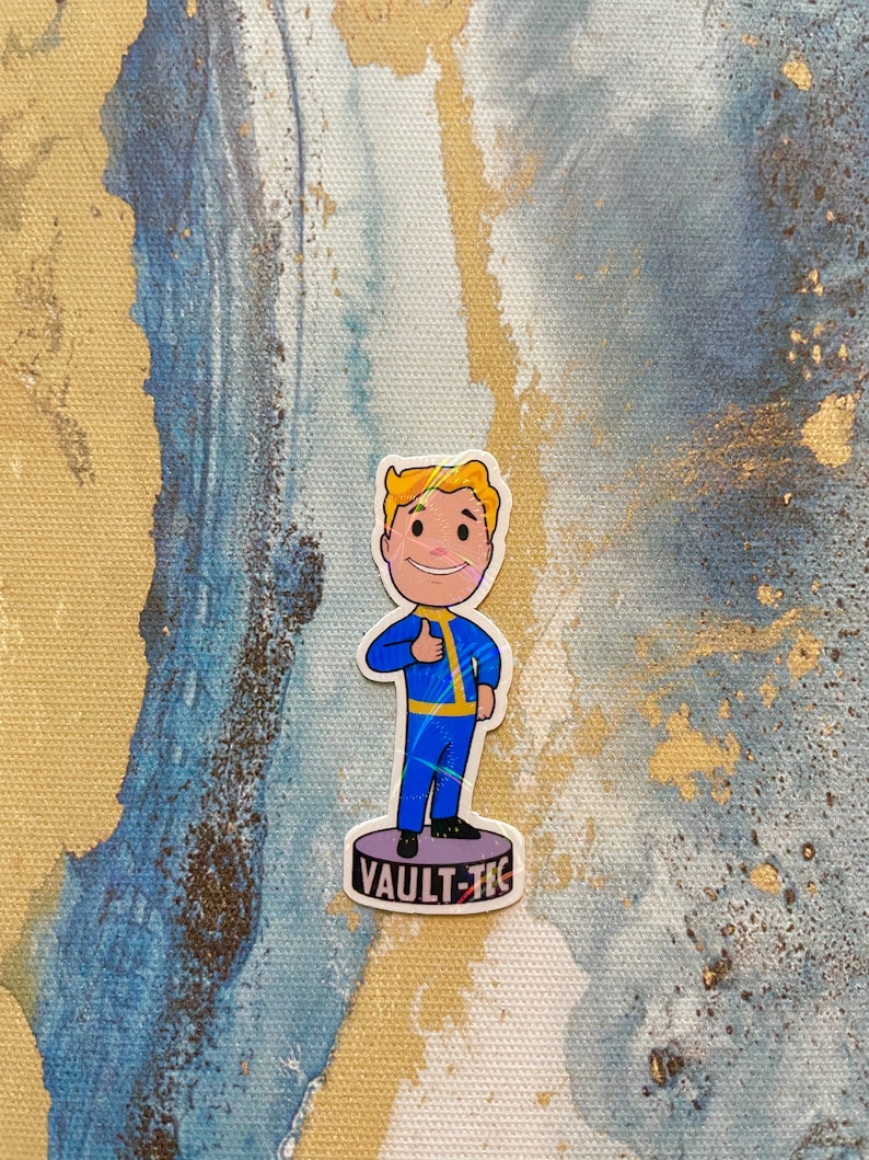 Fallout Vault Boy Sticker I Gloss or Holographic Laminate L Waterproof ...