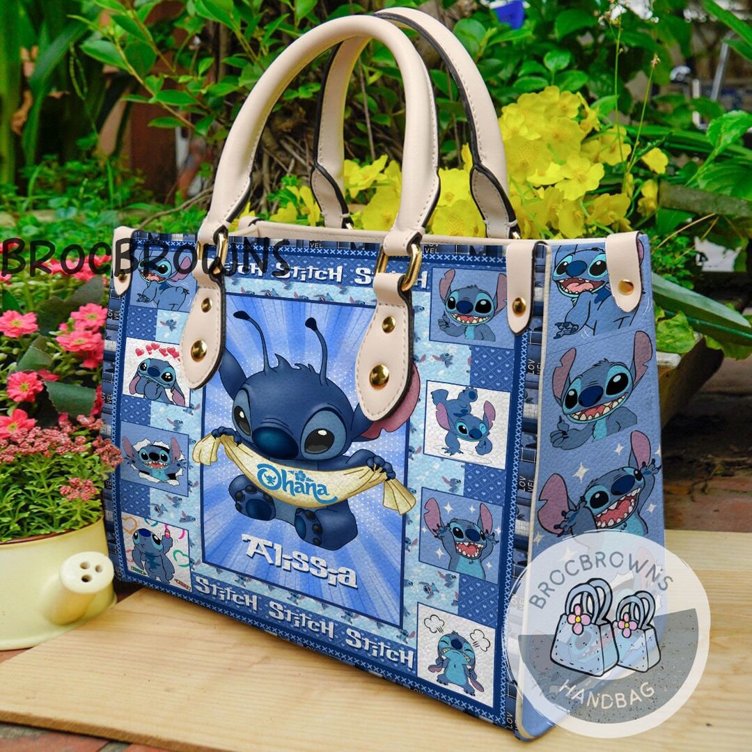 Lilo and Stitch Personalized Leather Handbag, Cute Stitch Handbag ...