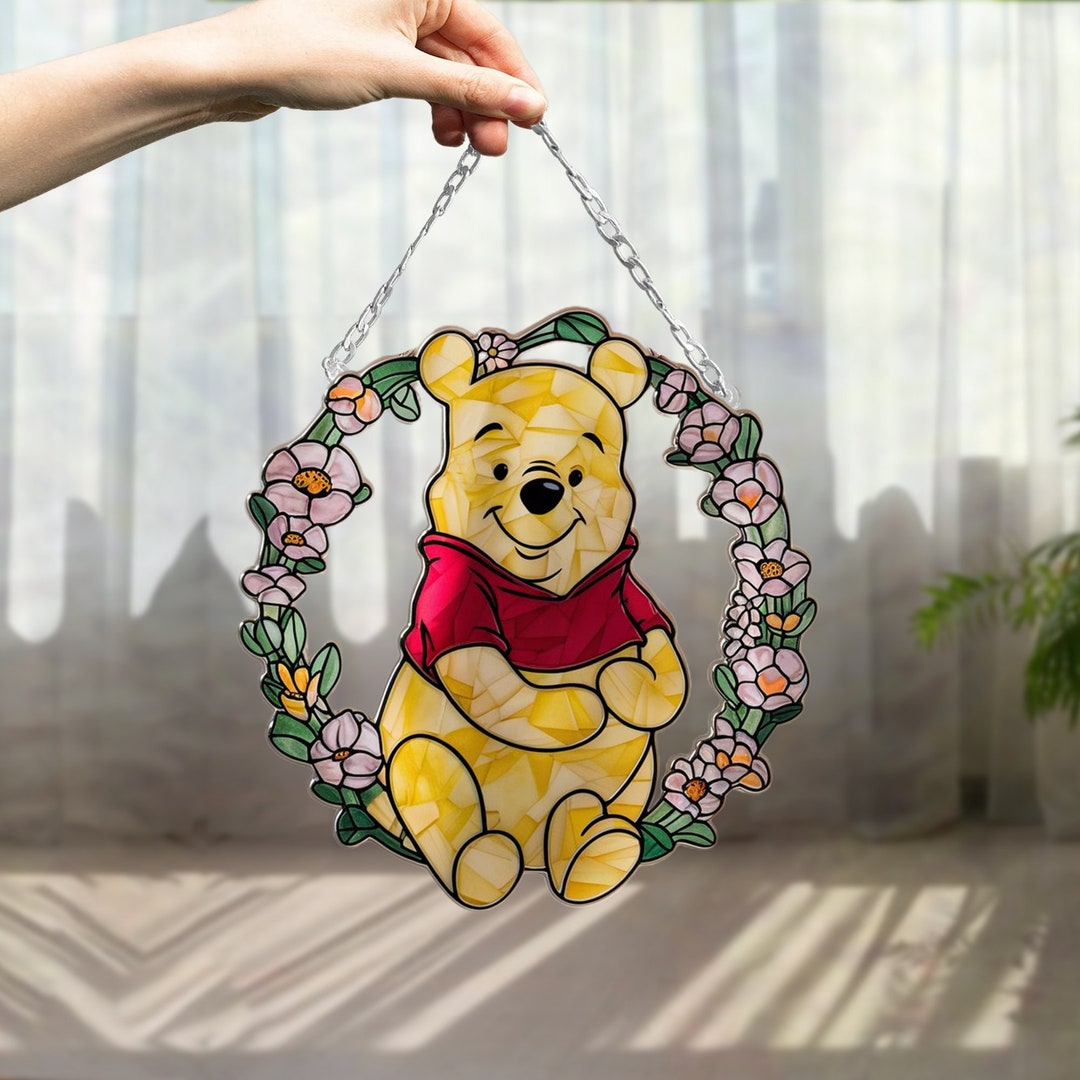 Winnie the Pooh Window Decor, Winnie the Pooh Acrylic Window Hanging ...