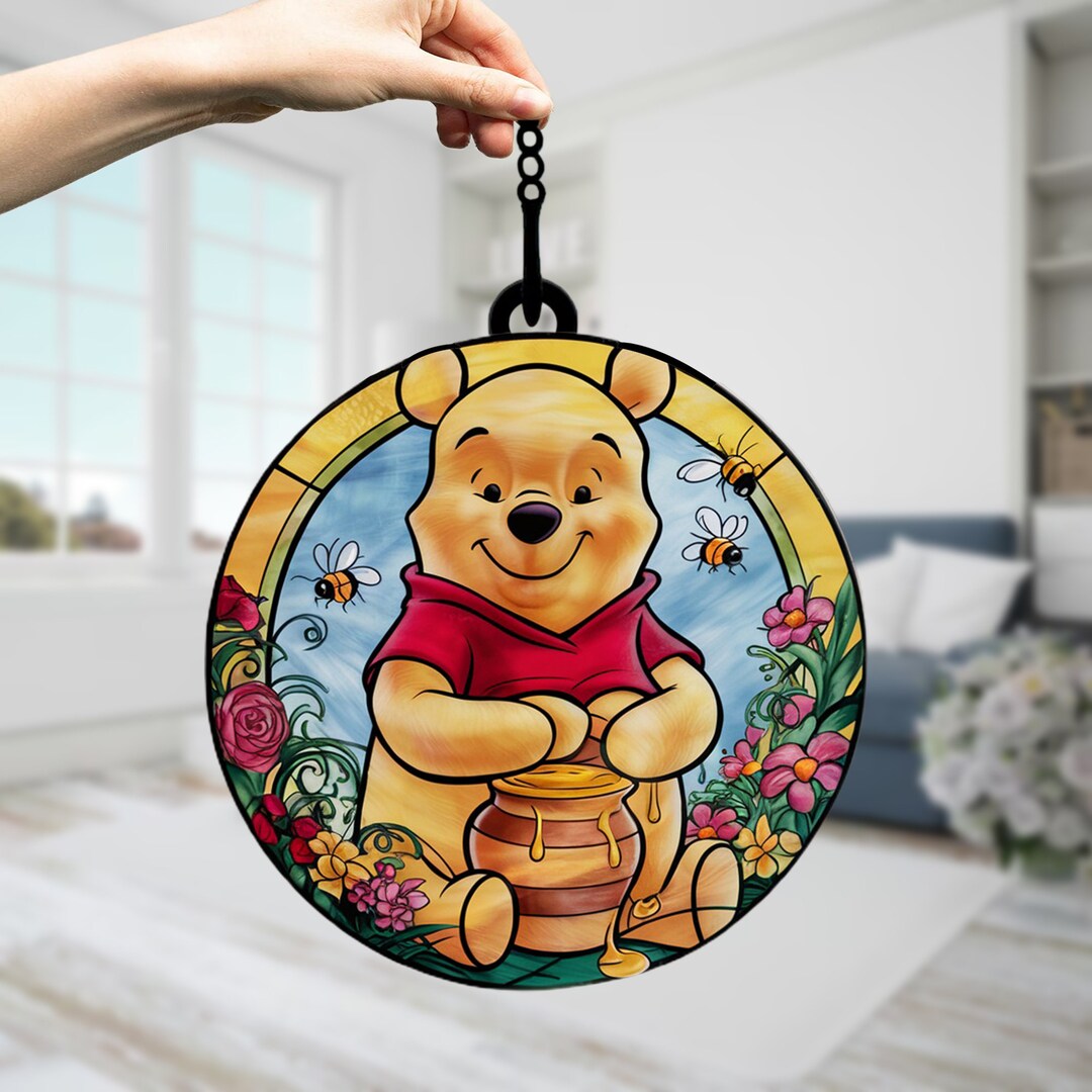 Winnie the Pooh Window Decor, Winnie the Pooh Acrylic Window Hanging ...
