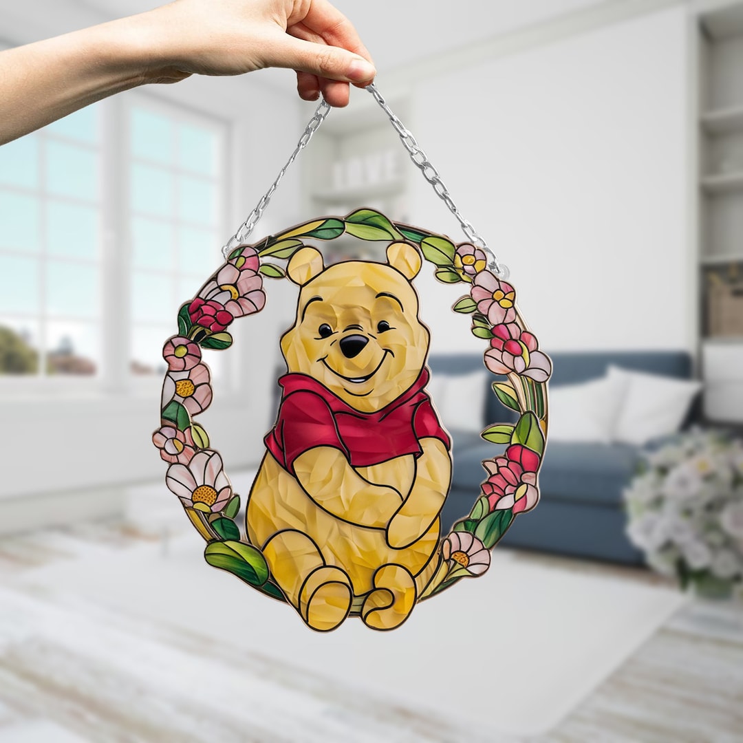 Winnie the Pooh Window Decor, Winnie the Pooh Acrylic Window Hanging ...