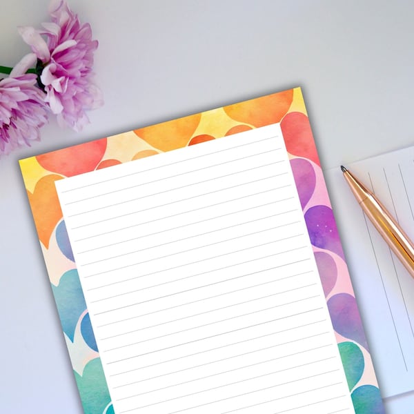 Rainbow Stationary Etsy