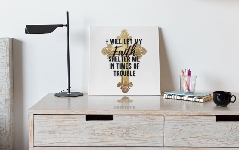 Faith Quote Art Print Religious Wall Art Christian Decor Baptism Gift ...