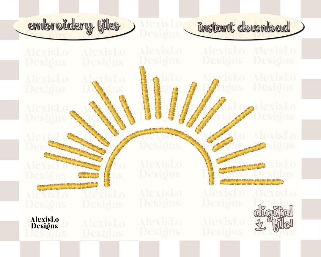 Sun Embroidery Design, Boho Embroidery File, Gold Sun Embroidery Design ...