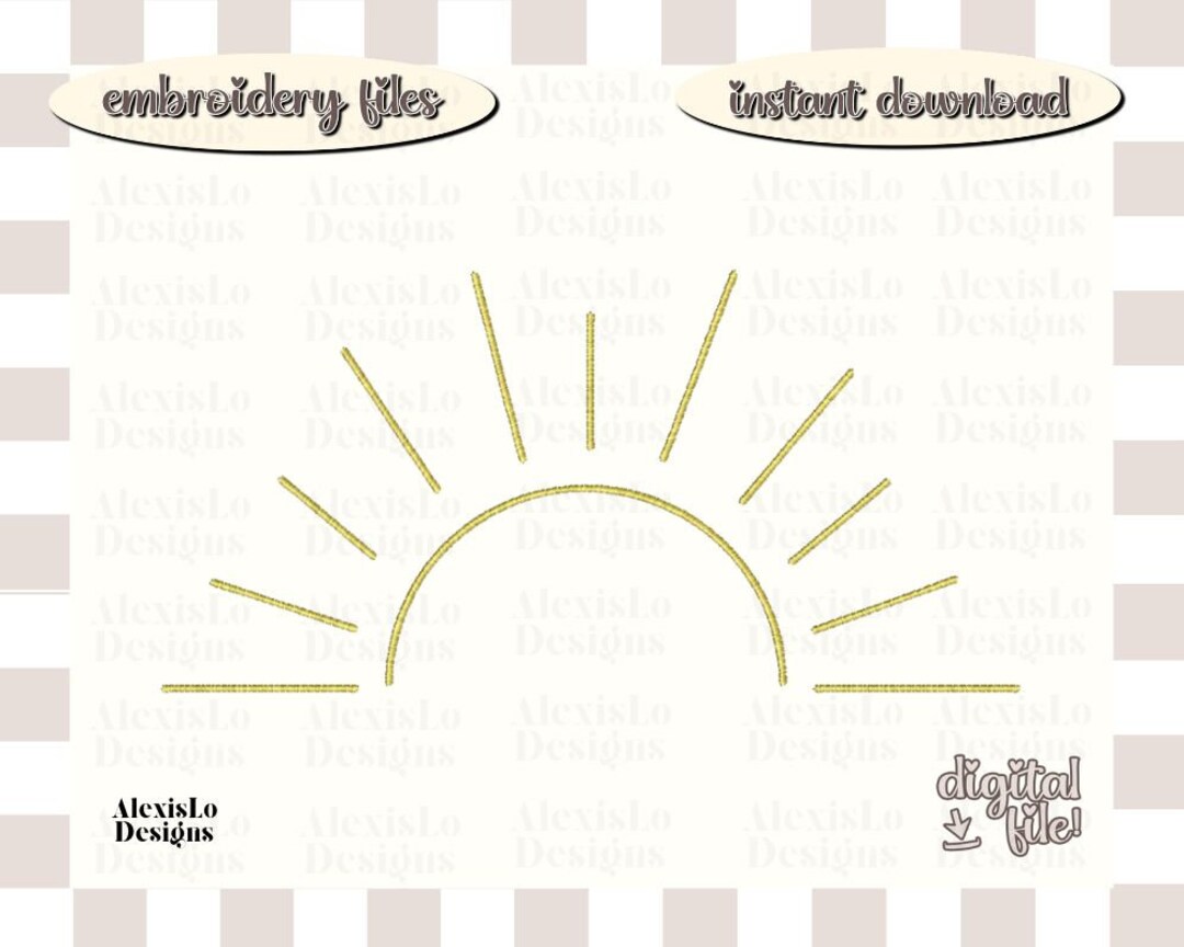 Sun Embroidery Design, Boho Embroidery File, Gold Sun Embroidery Design ...