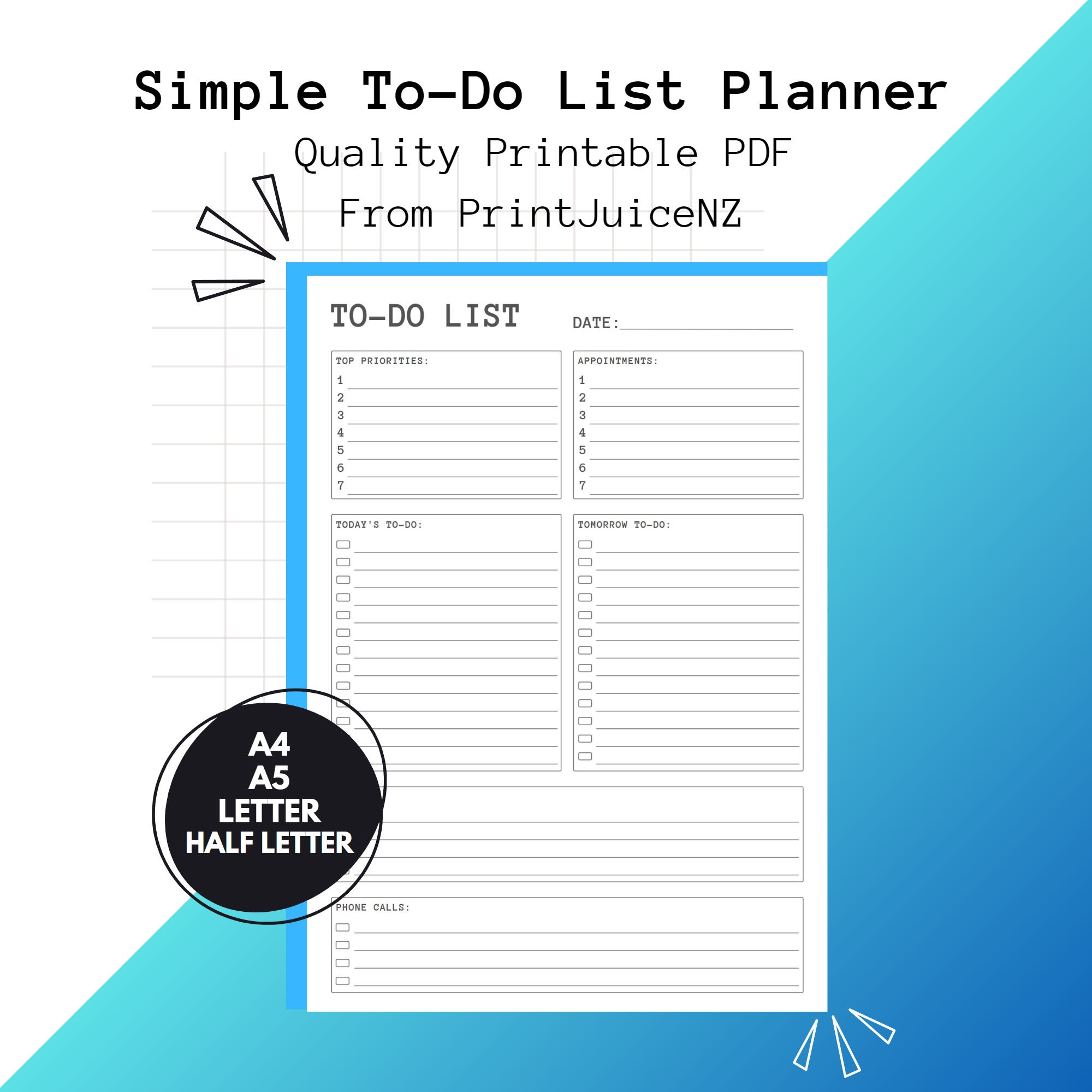 Simple Printable To-do List Planner - Etsy