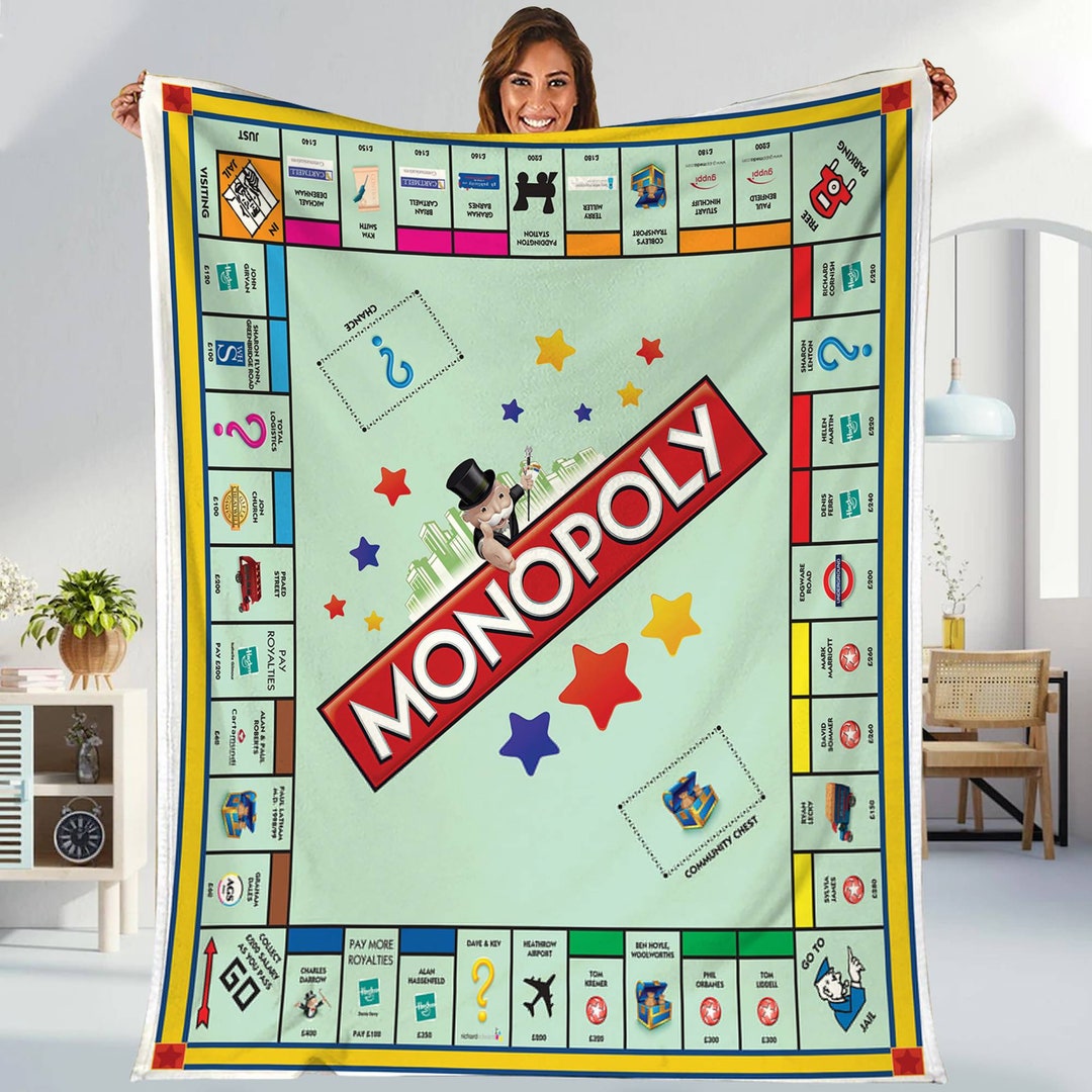Monopoly Blanket Monopoly Board Game Fleece Blanket Mr. - Etsy