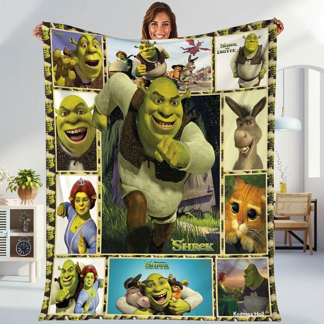 Shrek Fleece Blanket Puss in Boots Shrek Family Blanket - Etsy