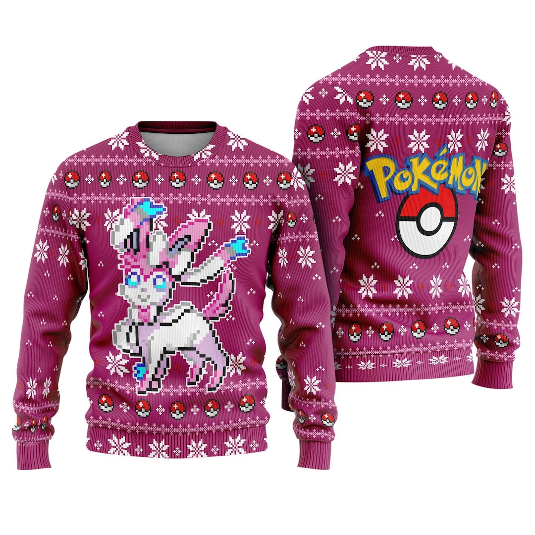 Eevee Sylveon Ugly Christmas Sweater Eevee Umbreon Sylveon - Etsy